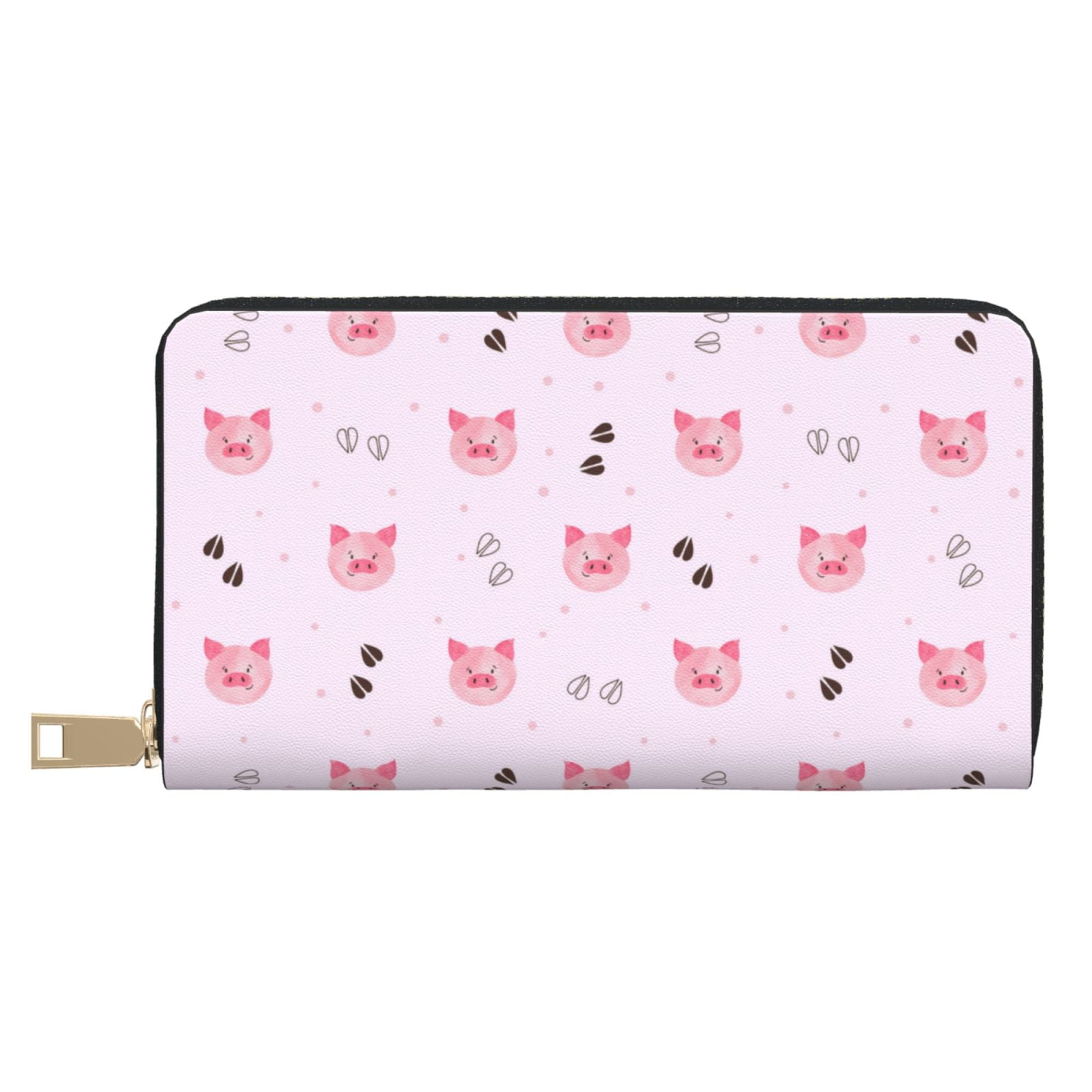 Wallets for Men With Money Clip, Cute Pink Cartoon Pig Mens Wallet With ...