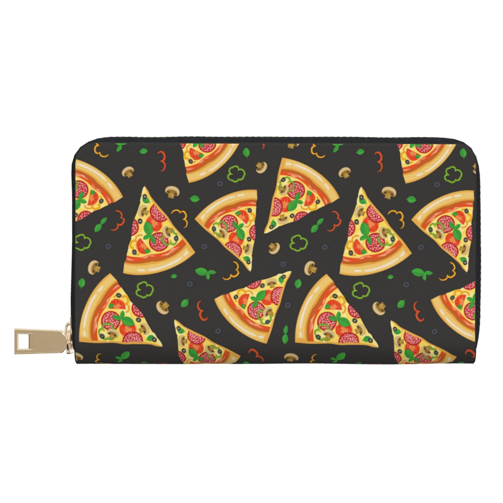 Wallets for Men With Money Clip, Cute Pizza Mushroom Pepper Mens Wallet ...