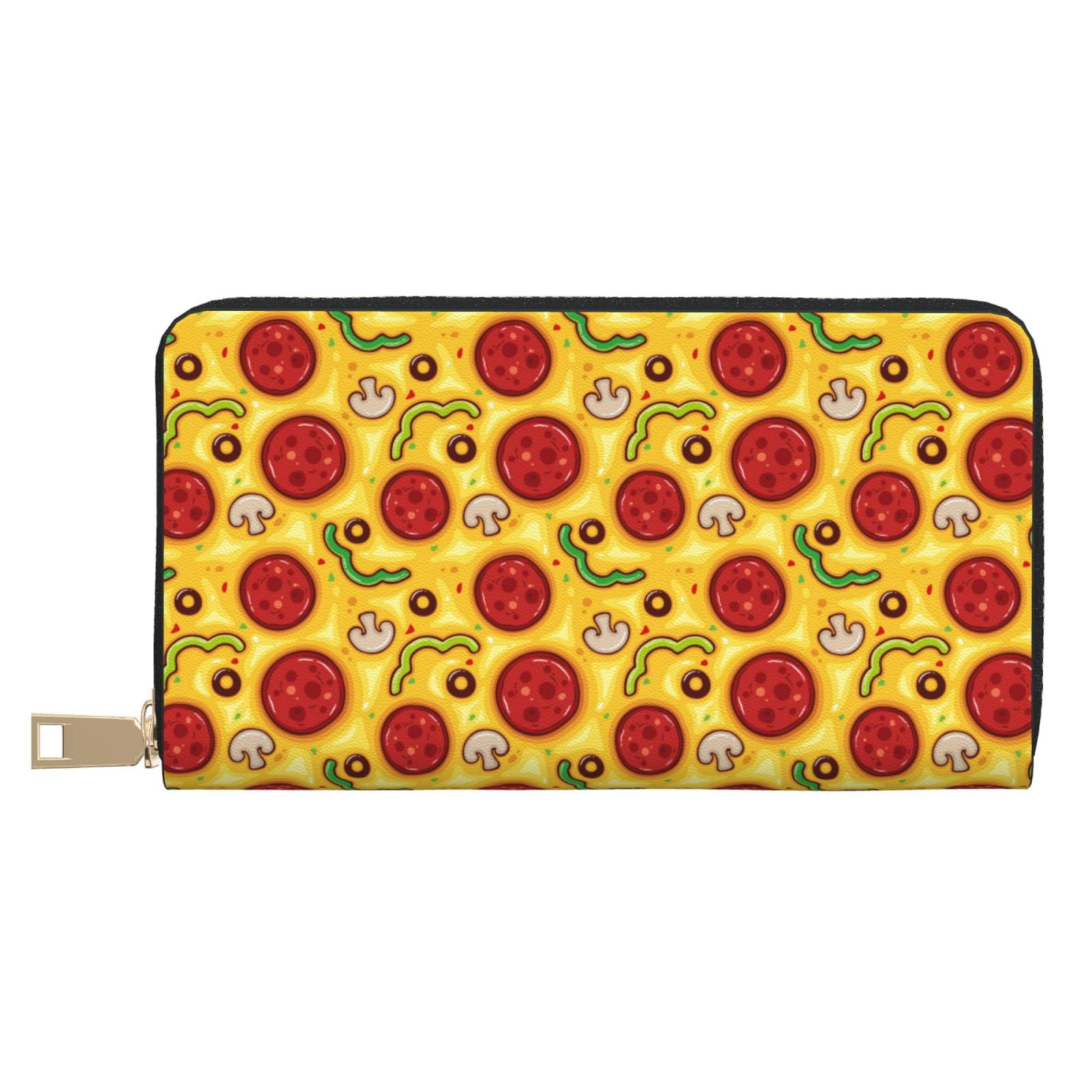 Wallets for Men With Money Clip, Cute Pizza Mushrooms Pepper Mens ...