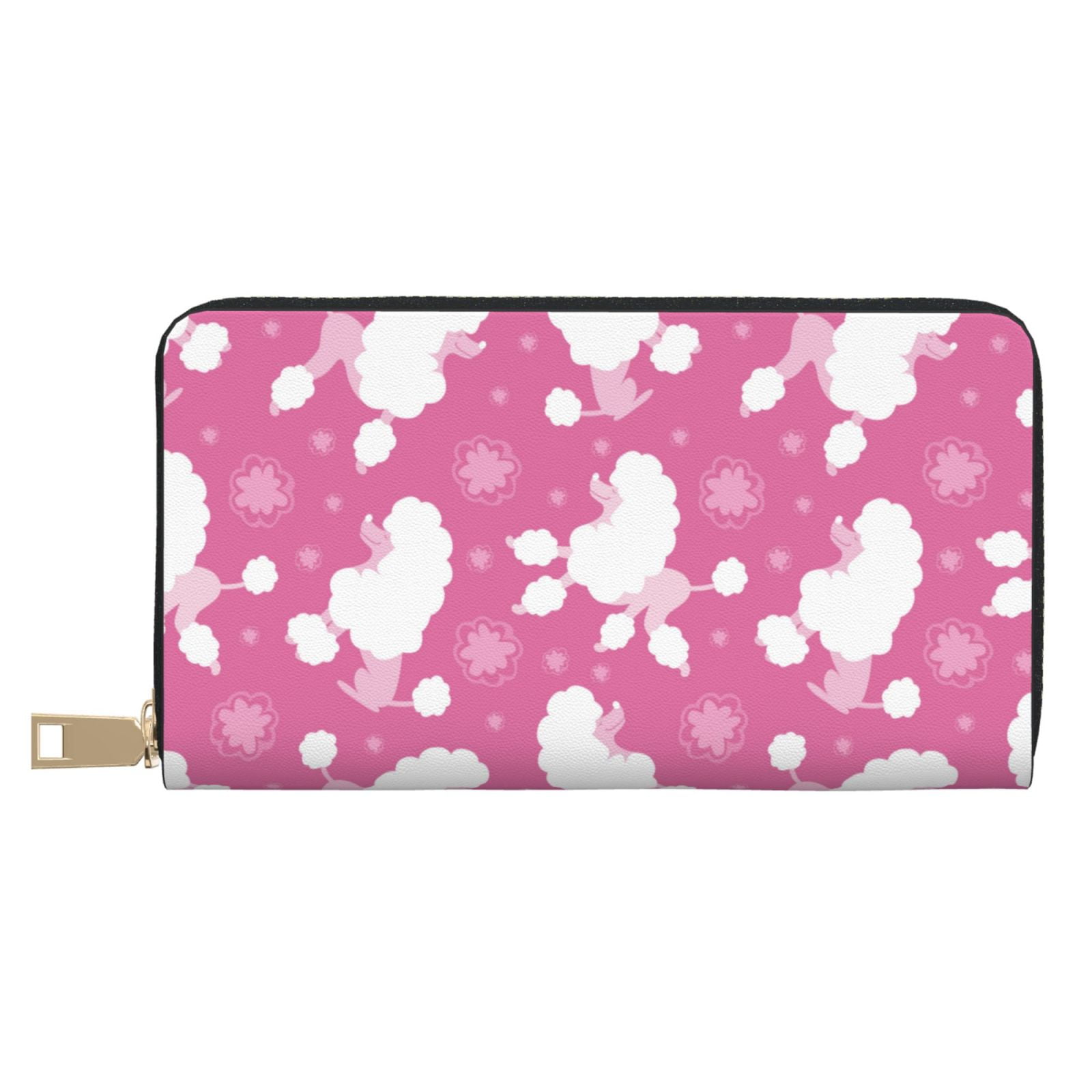 Wallets for Men With Money Clip, Cute Poodle Dog Pink Mens Wallet With ...