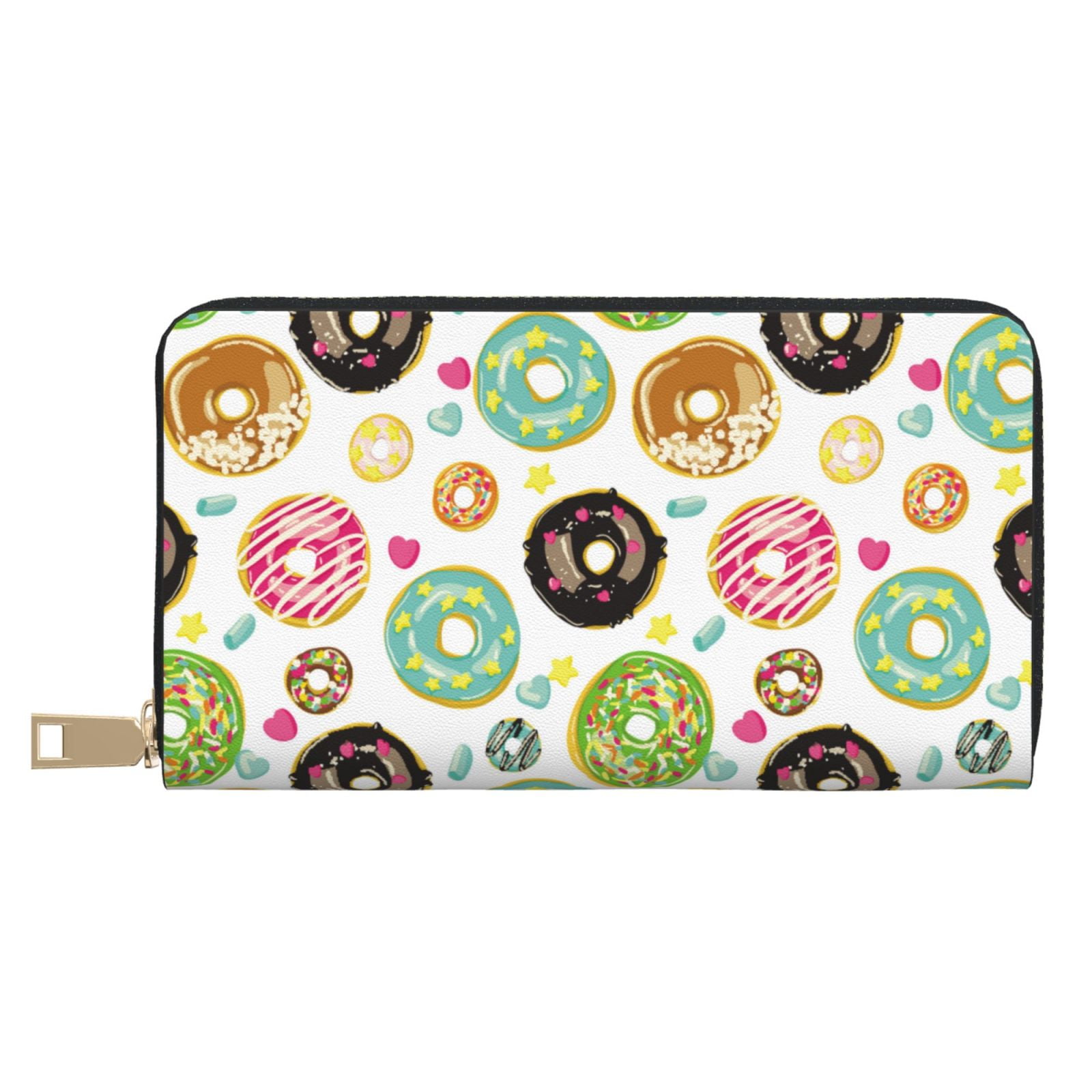 Wallets for Men With Money Clip, Donut Heart Print Mens Wallet With ...