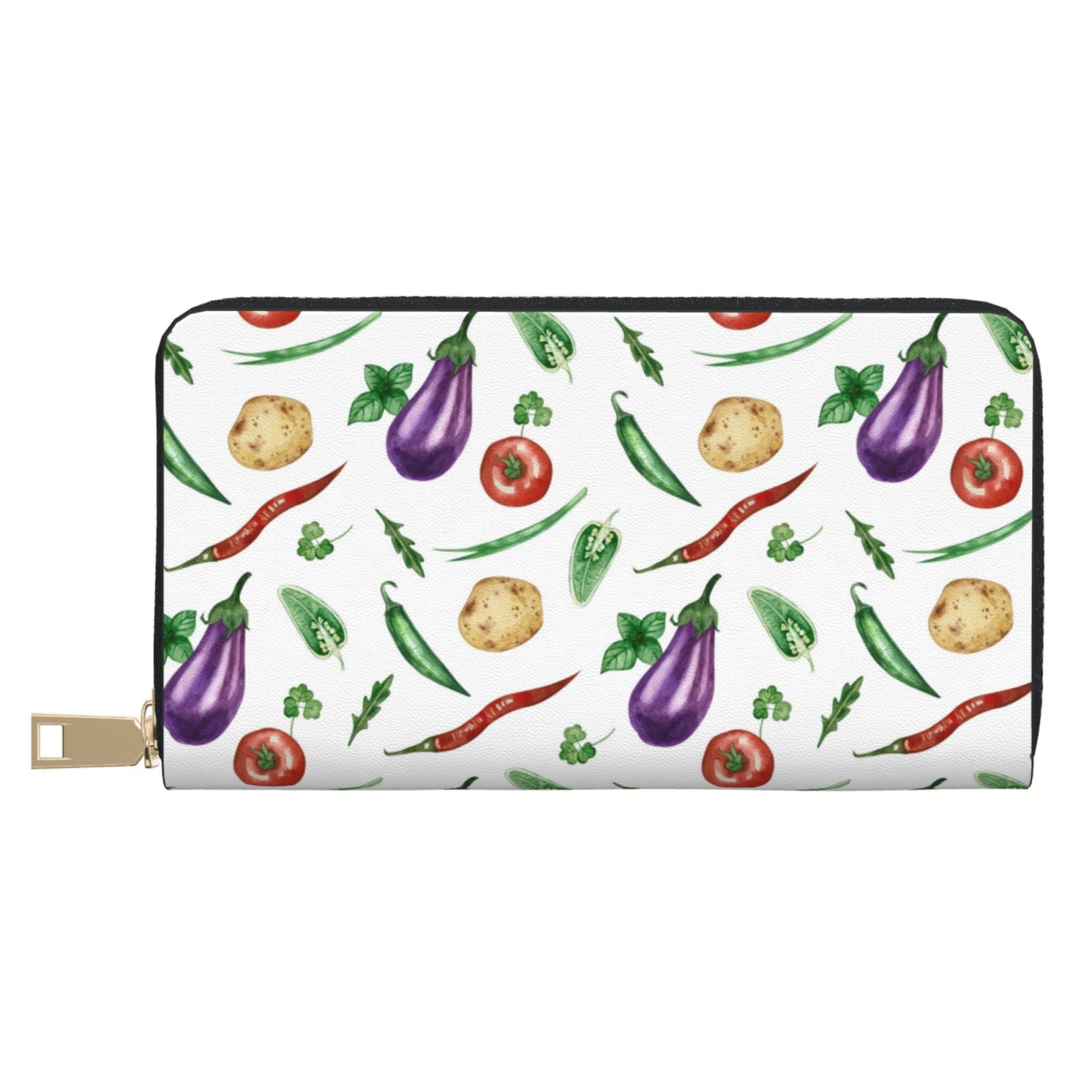 Wallets for Men With Money Clip, Eggplant vegetable tomato Mens Wallet ...
