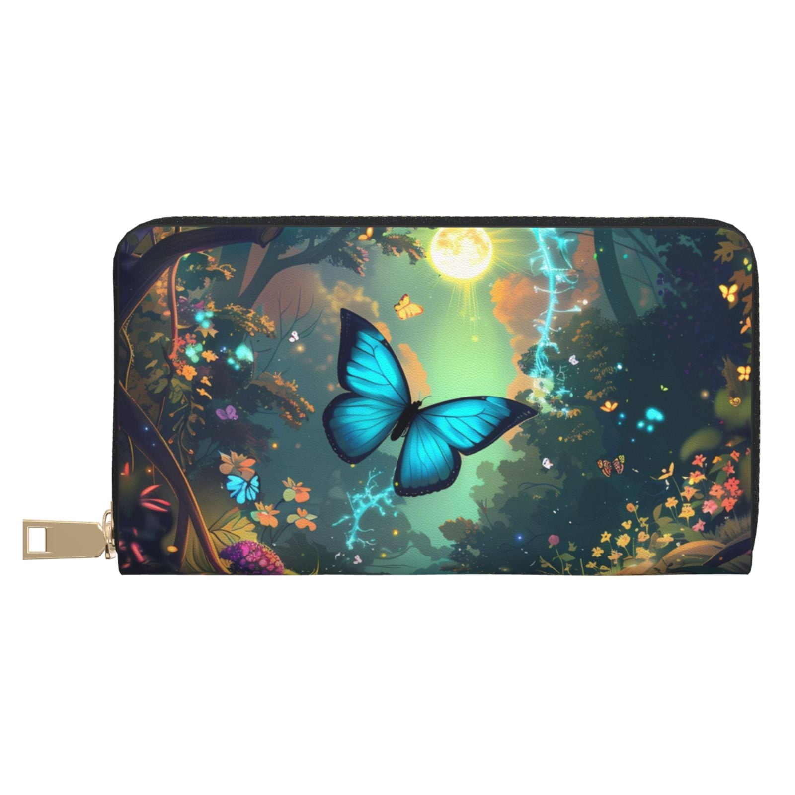 Wallets for Men With Money Clip, Enchanted Forest Butterfly A Mens Wallet With Credit Card ...