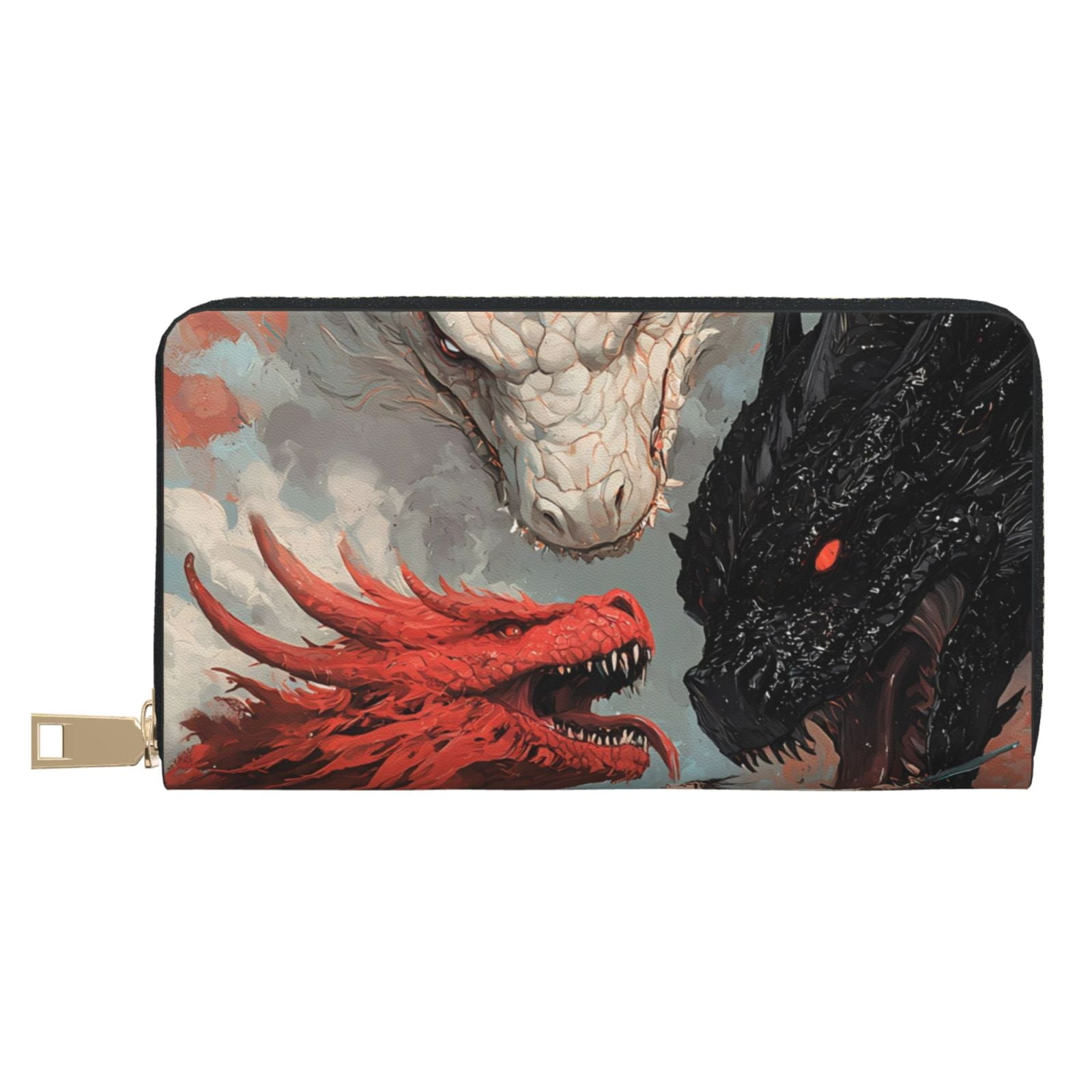 Wallets for Men With Money Clip, Epic Dragon Showdown Mens Wallet With ...