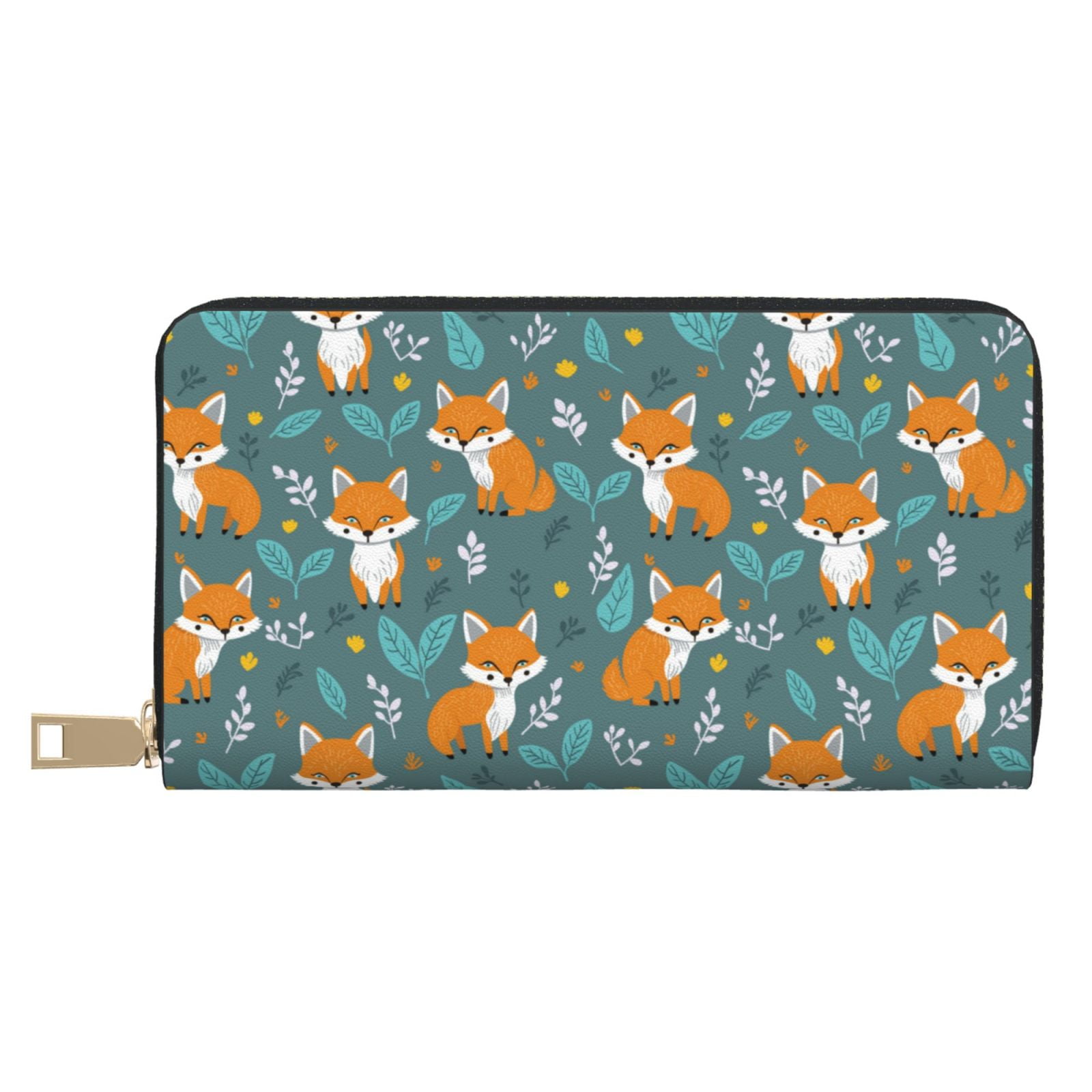 Wallets for Men With Money Clip, Fox Pattern No.9070 Mens Wallet With ...