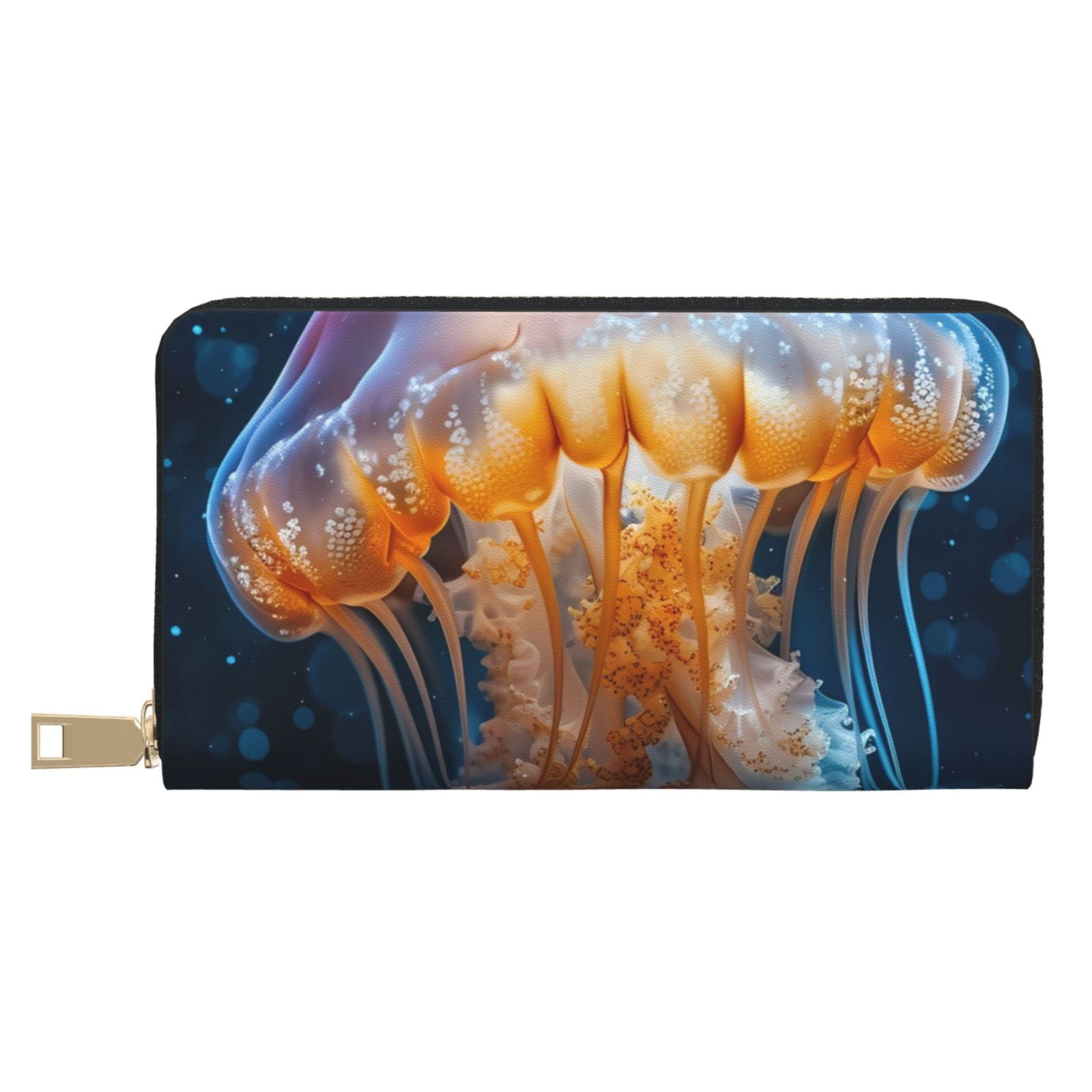 Wallets for Men With Money Clip, Glow Deep Sea Jellyfish Mens Wallet ...