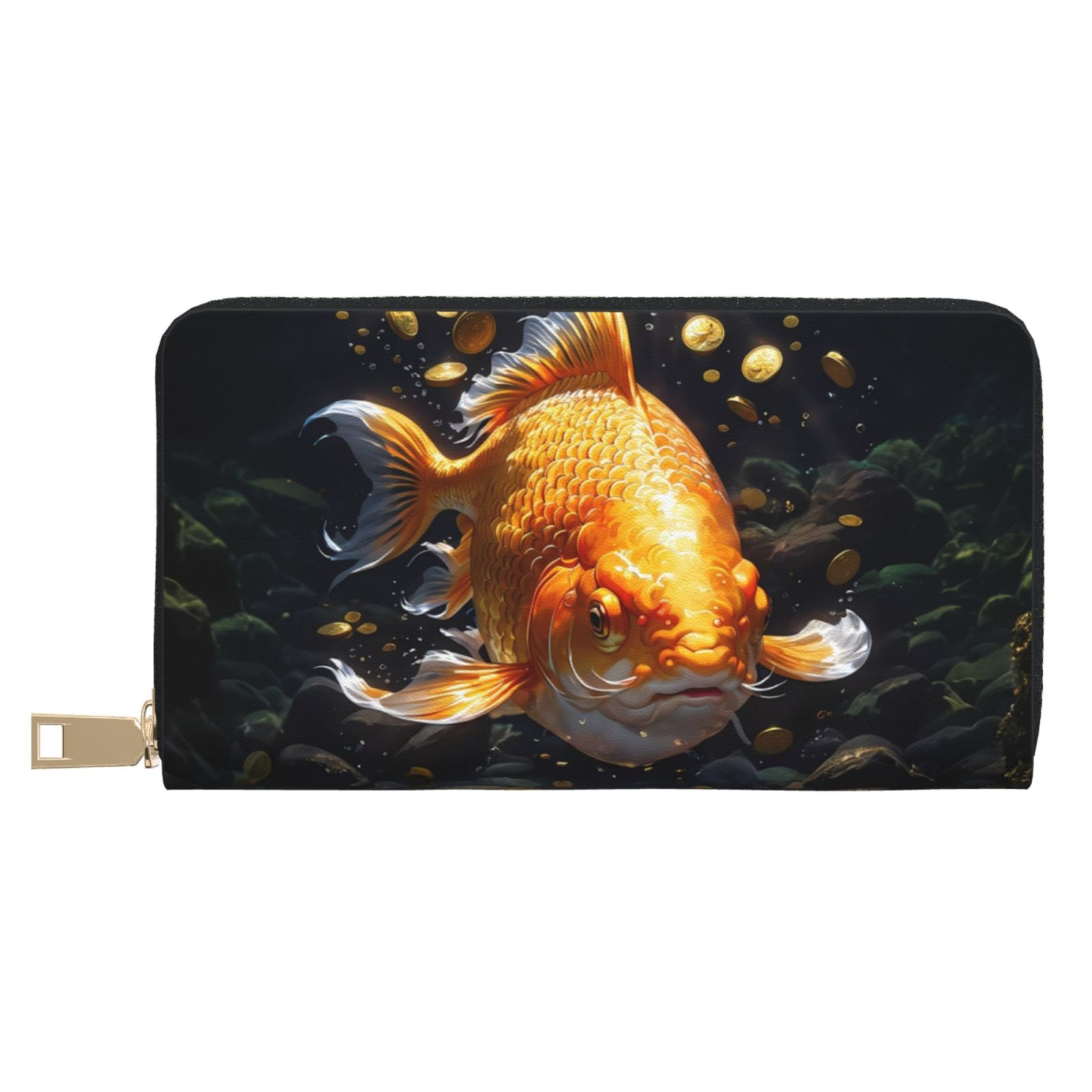 Wallets for Men With Money Clip, Golden Koi And Treasure Mens Wallet ...