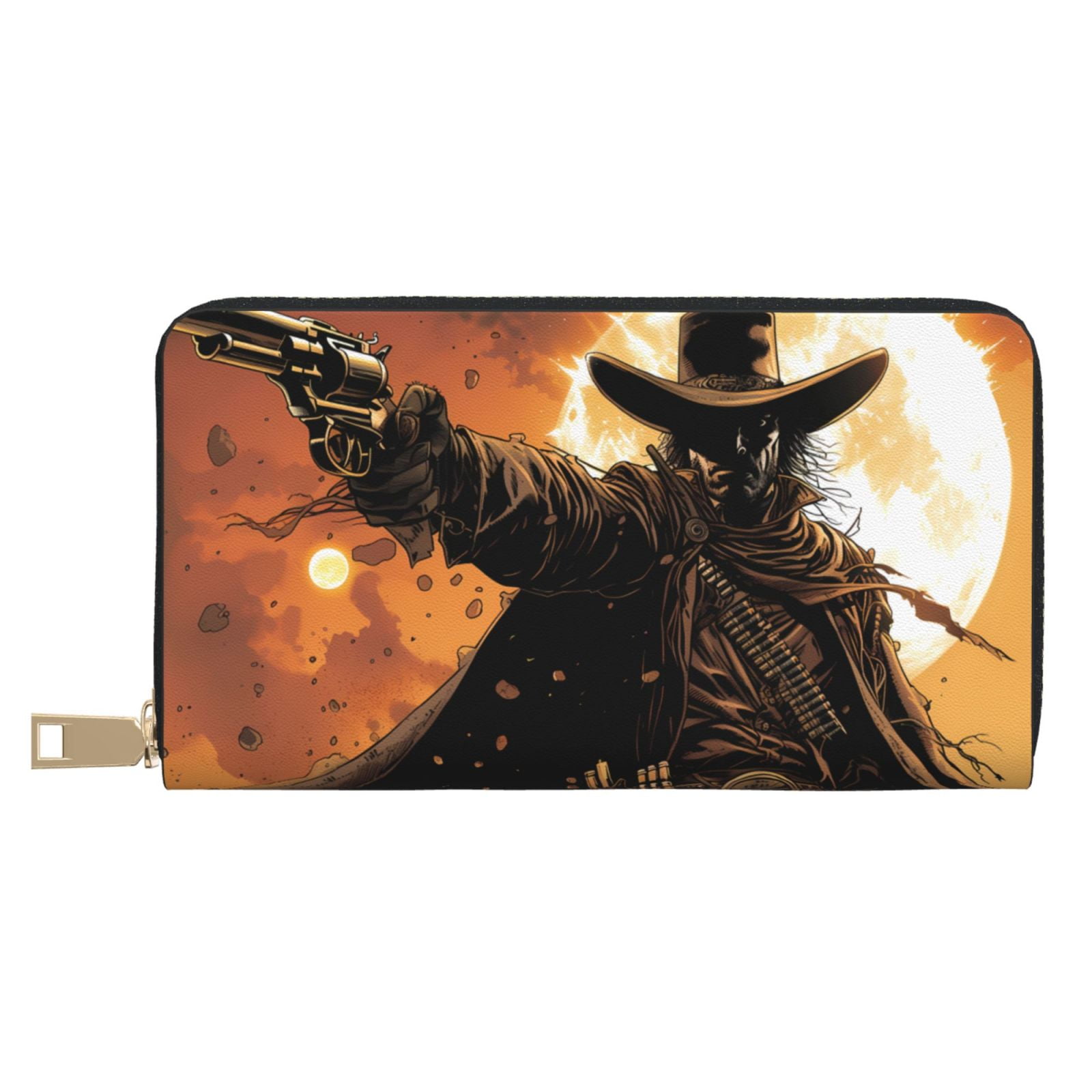 Wallets for Men With Money Clip, Golden Sun Cowboy Mens Wallet With ...