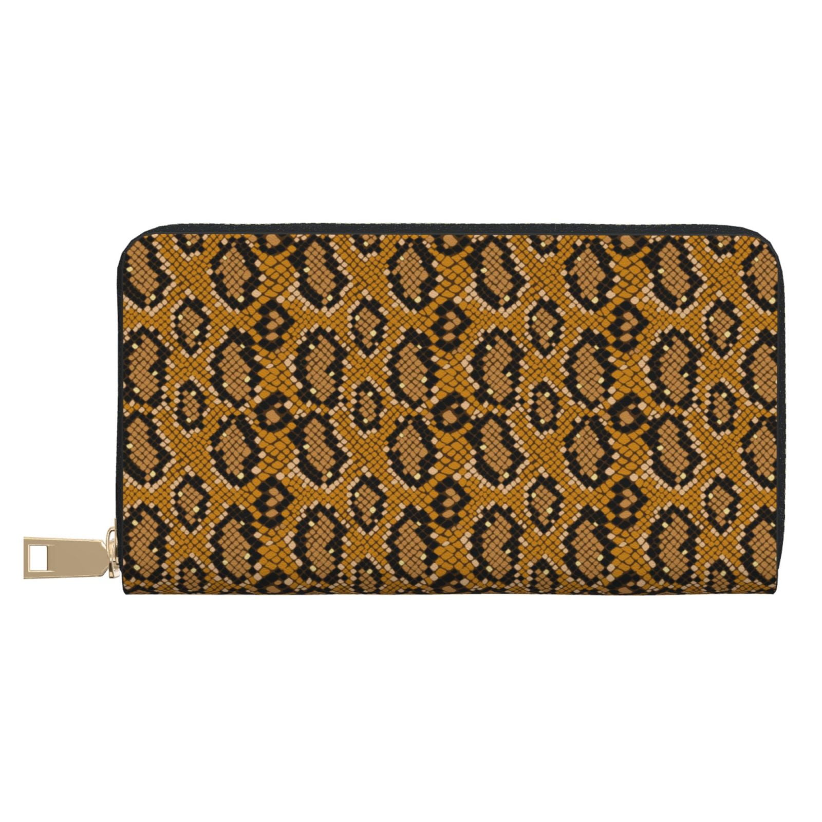 Wallets for Men With Money Clip, Modern Snake Pattern Yellow Mens Wallet With Credit Card Holder ...