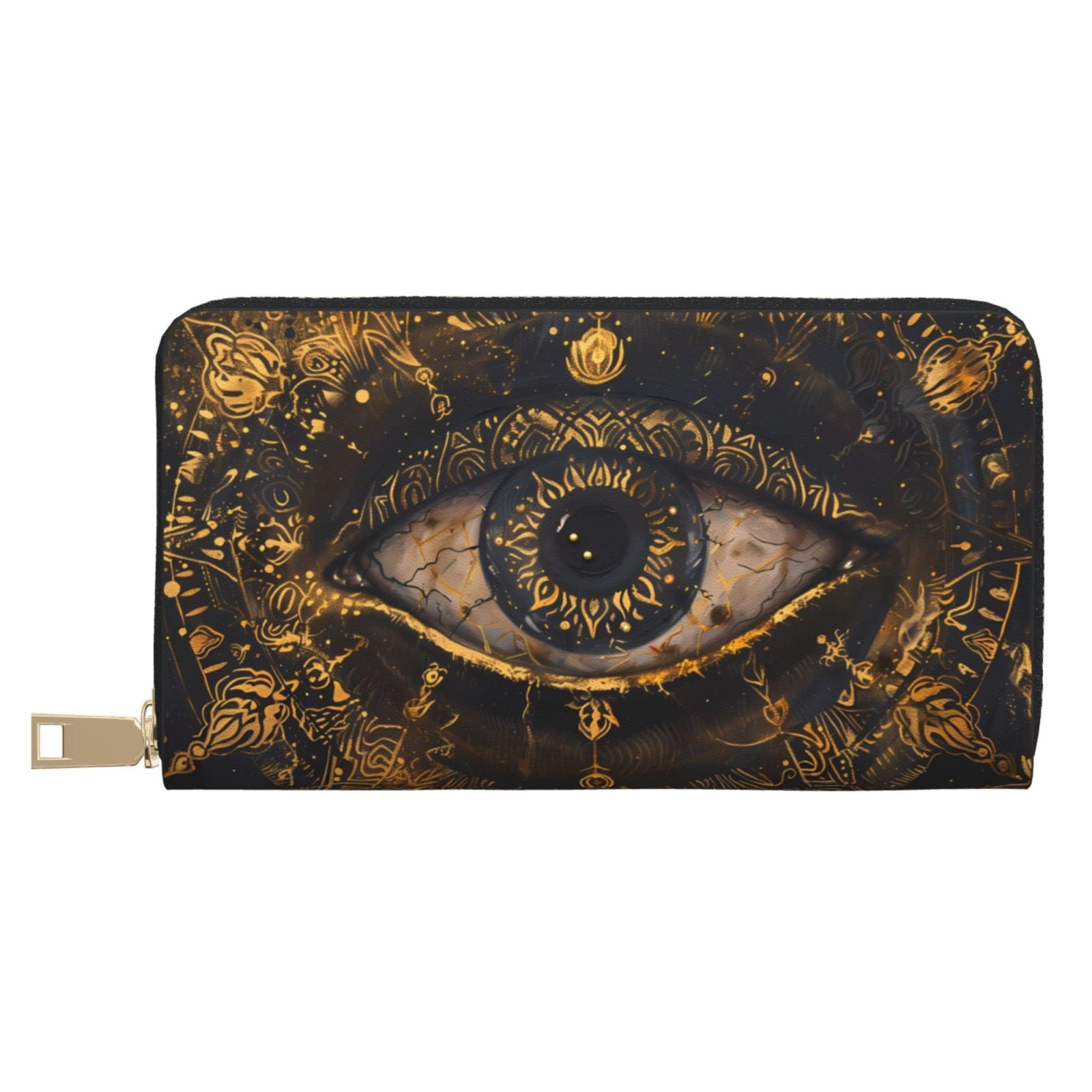 Wallets for Men With Money Clip, Mystical Golden Eye Mens Wallet With ...