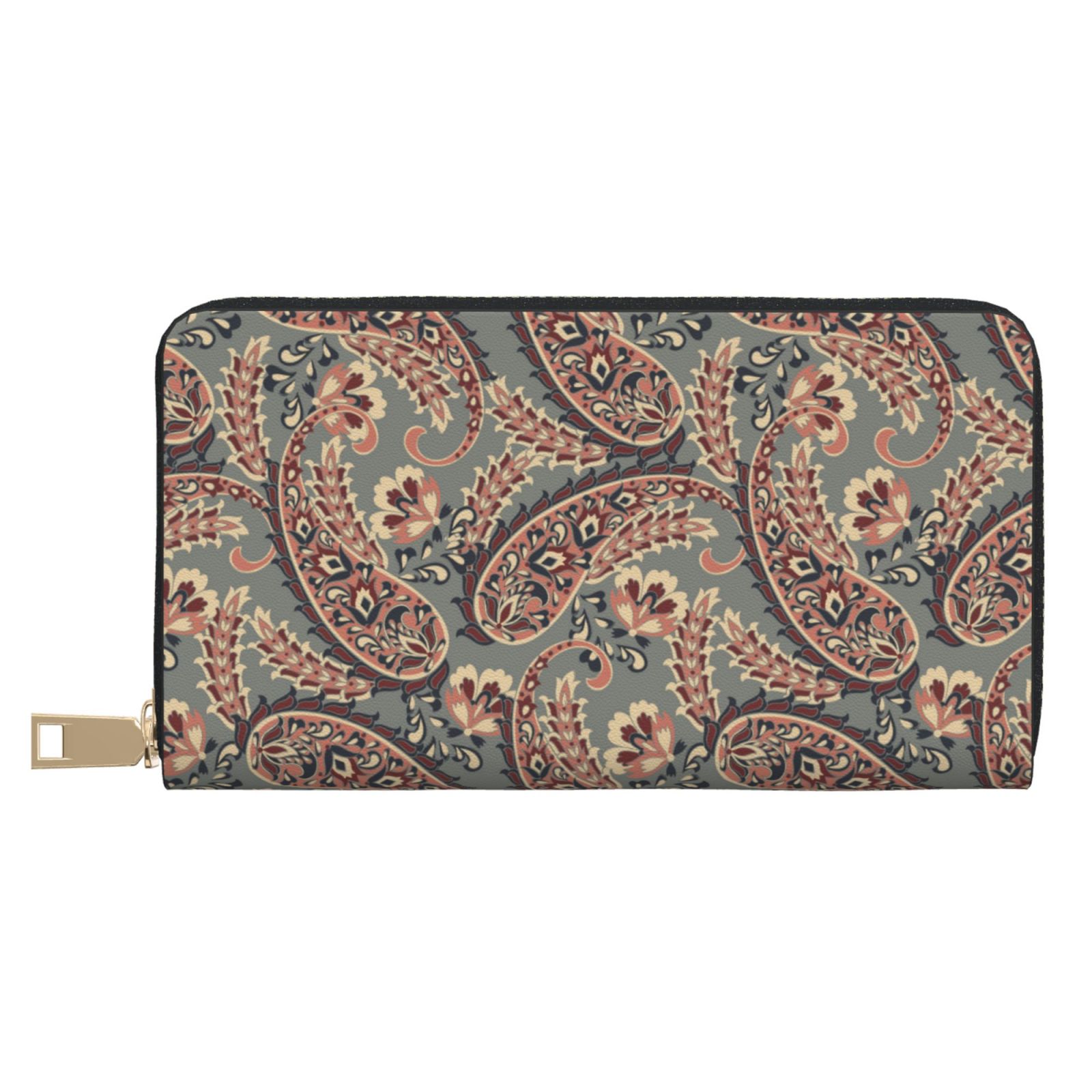 Wallets for Men With Money Clip, Paisley Pattern No.90127 Mens Wallet ...