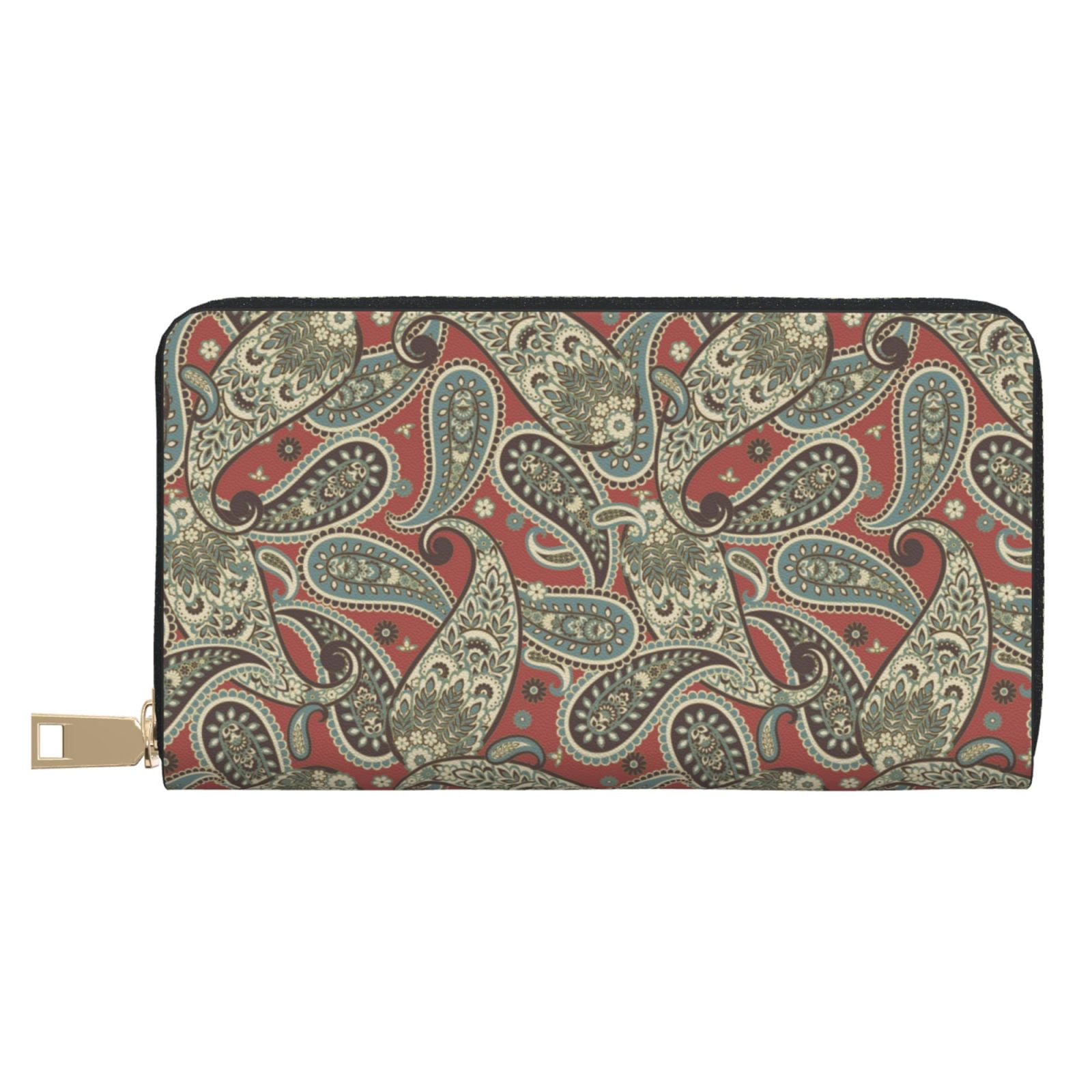 Wallets for Men With Money Clip, Paisley Pattern No.9068 Mens Wallet ...