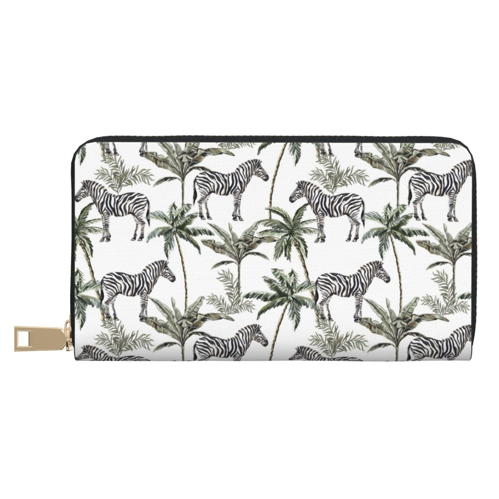 Wallets for Men With Money Clip, Palm Trees Zebra Mens Wallet With ...