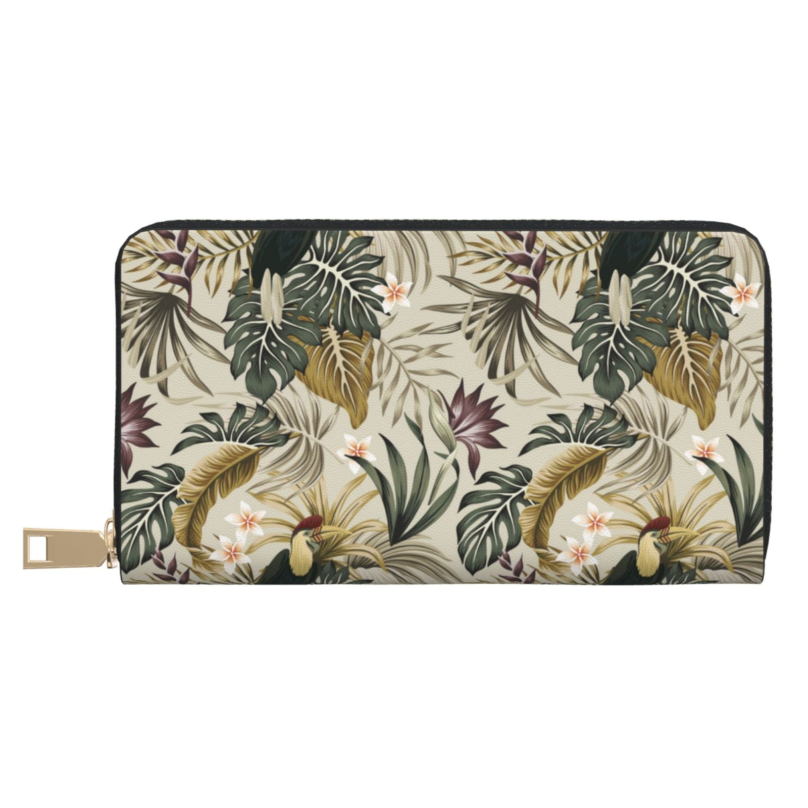 Wallets for Men With Money Clip, Parrot Bird Tropical Plant Mens Wallet ...
