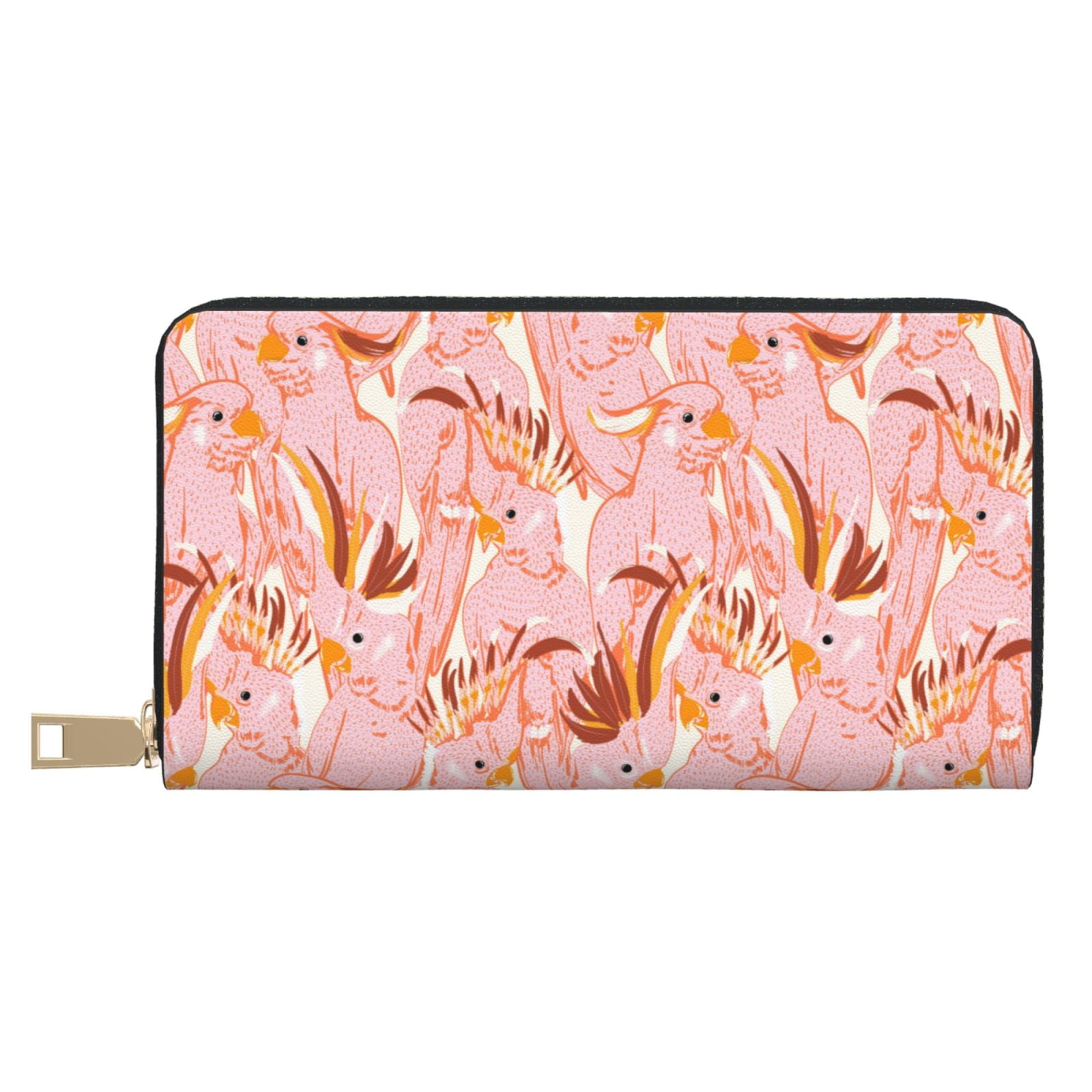 Wallets for Men With Money Clip, Pink Cockatoo Birds Mens Wallet With ...