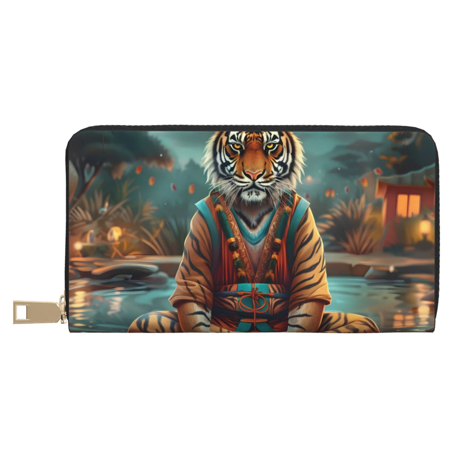 Wallets for Men With Money Clip, Pond Meditating Tiger Mens Wallet With ...