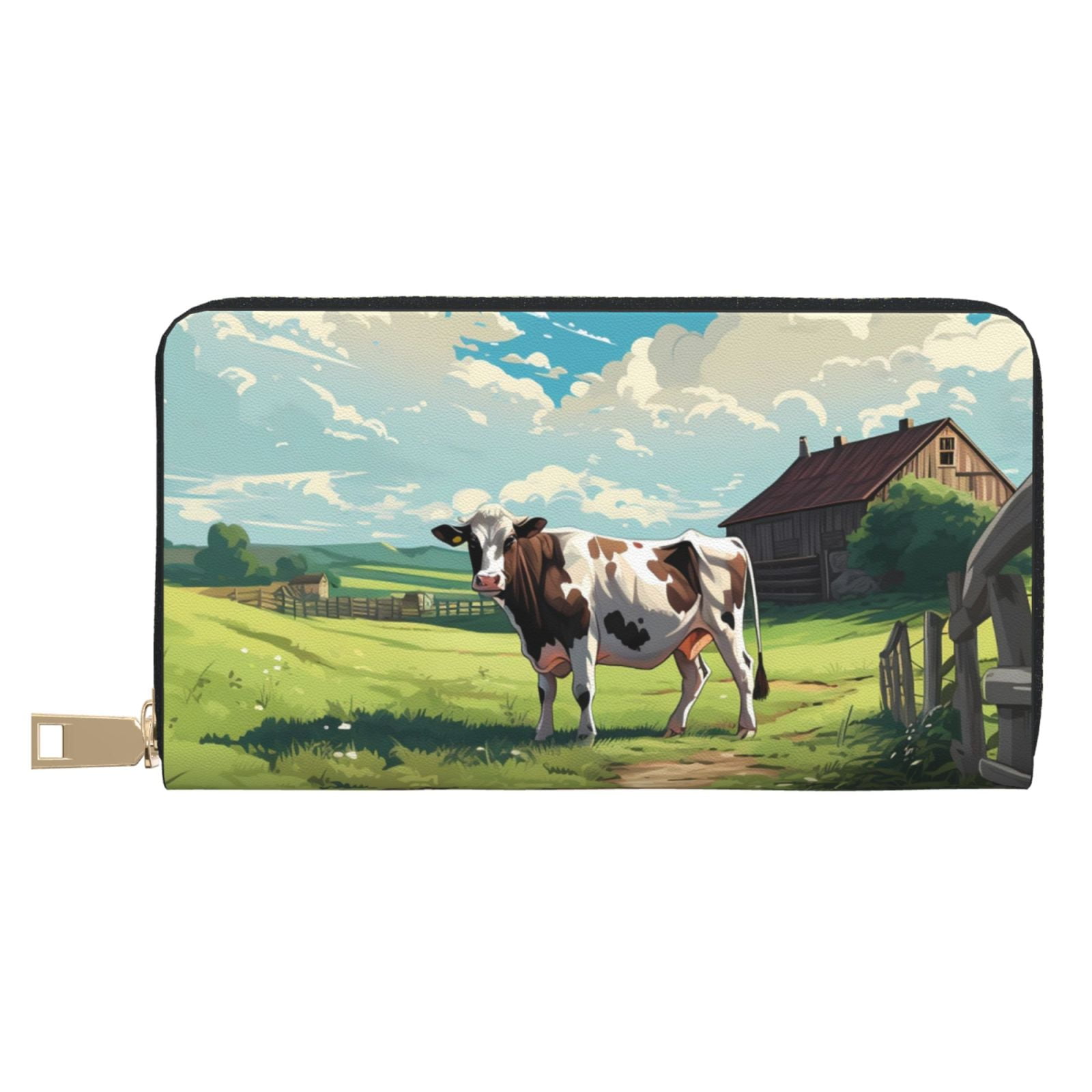 Wallets for Men With Money Clip, Prairie Pasture Cow Mens Wallet With ...