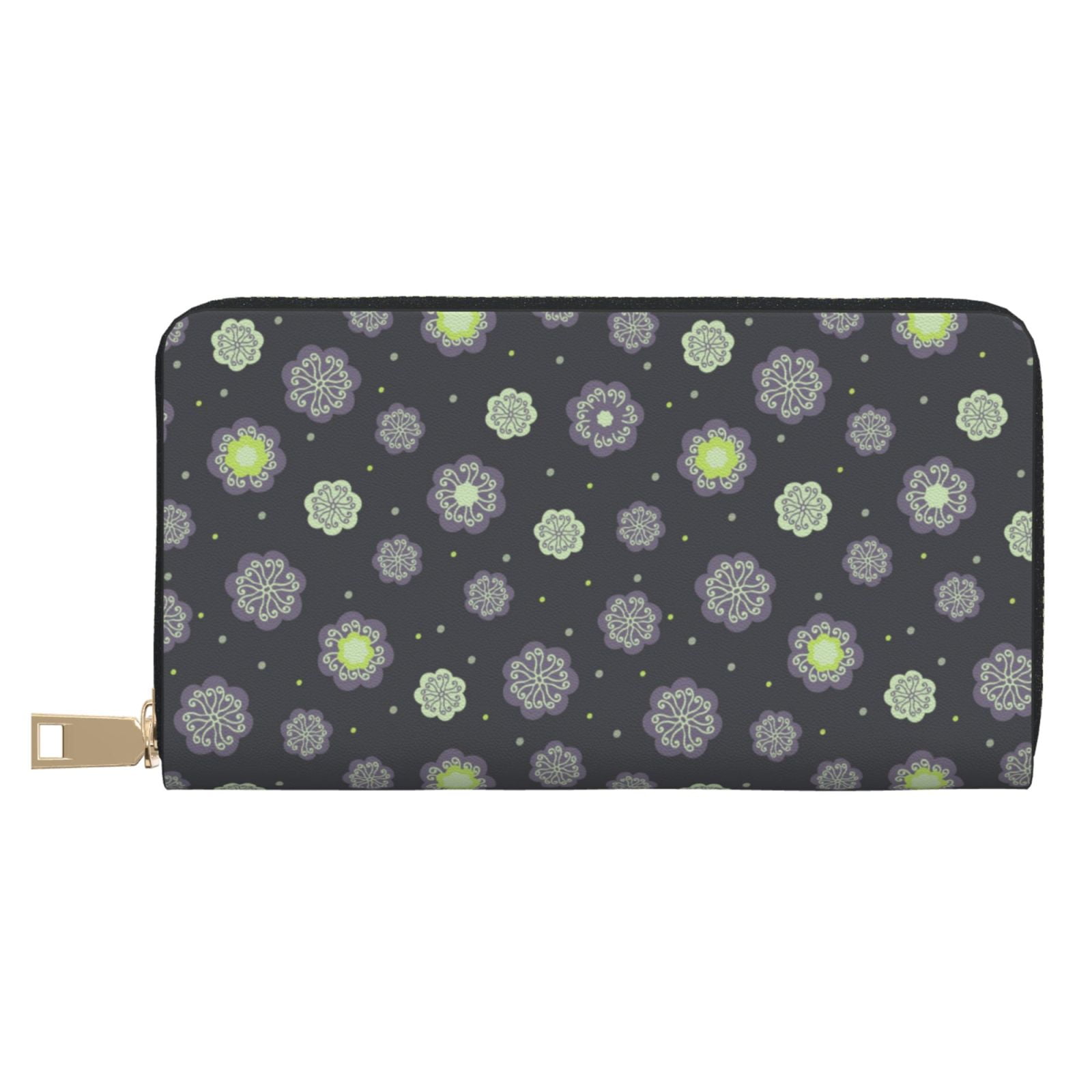 Wallets for Men With Money Clip, Purple Flower Mens Wallet With Credit ...