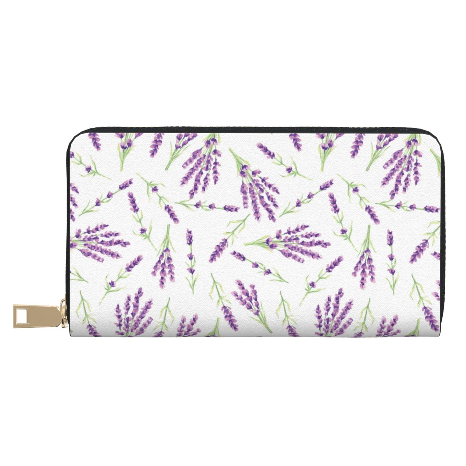 Wallets for Men With Money Clip, Purple flowers_A Mens Wallet With ...