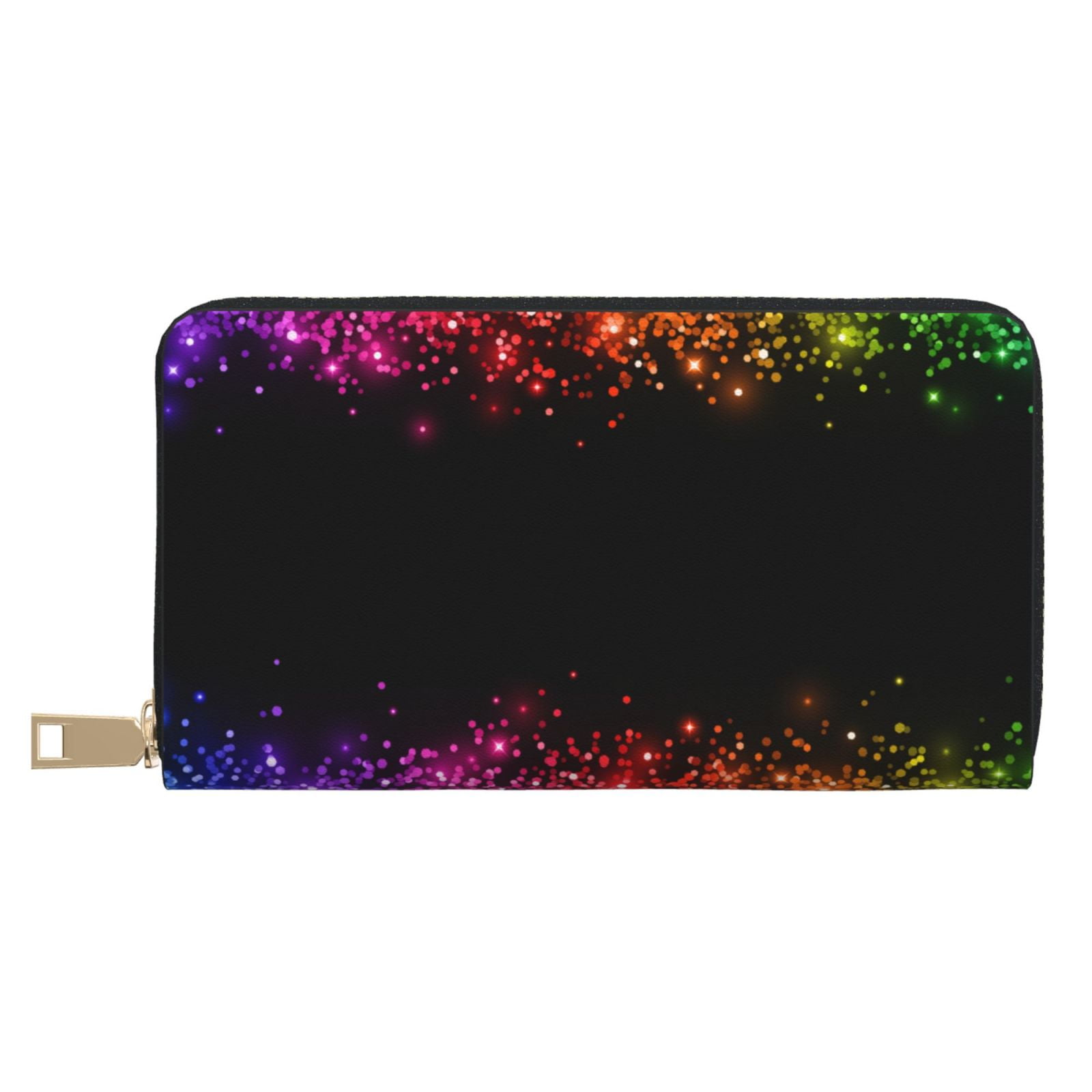 Wallets for Men With Money Clip, Rainbow Glitter Border Mens Wallet With Credit Card Holder ...