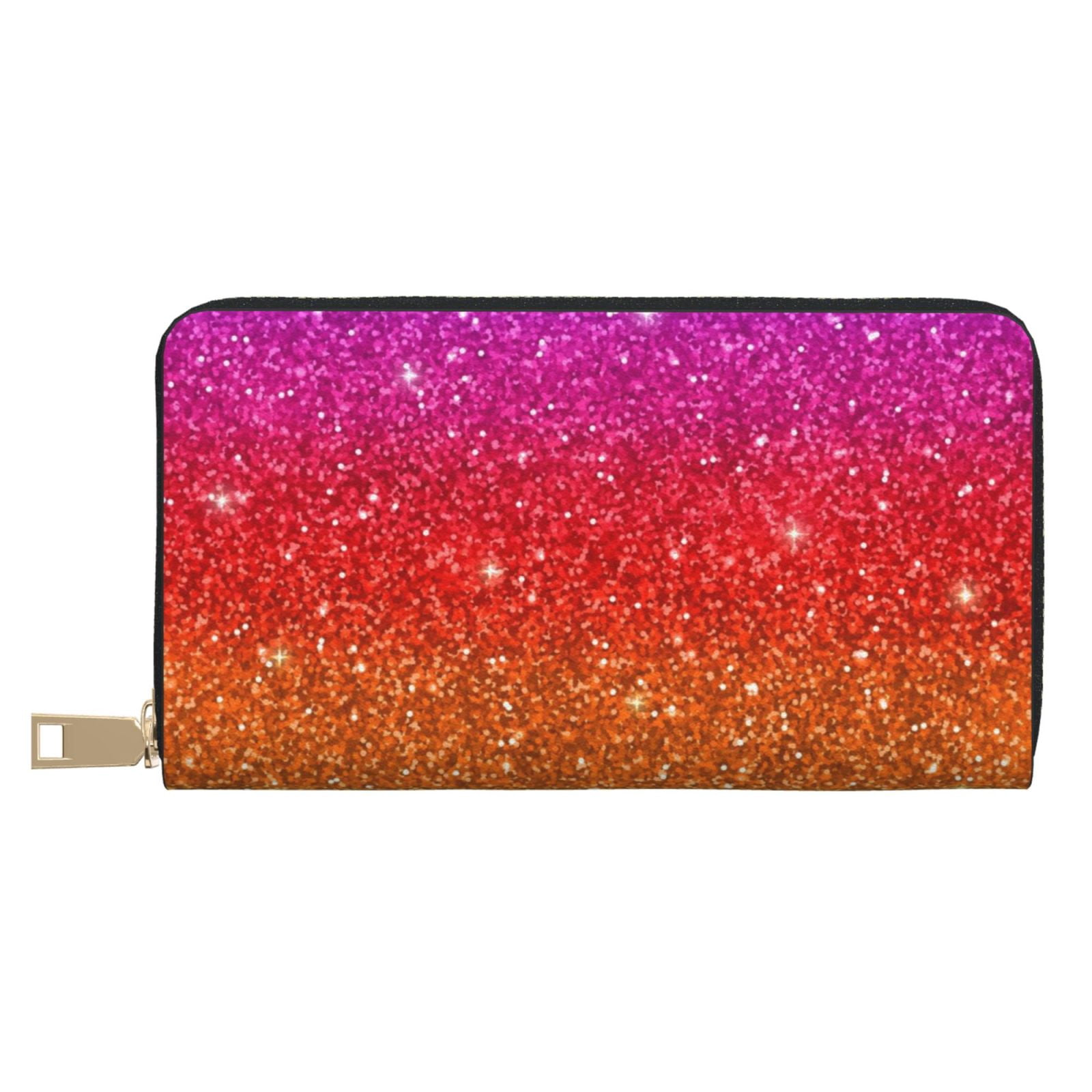 Wallets for Men With Money Clip, Rainbow Glitter Mens Wallet With ...