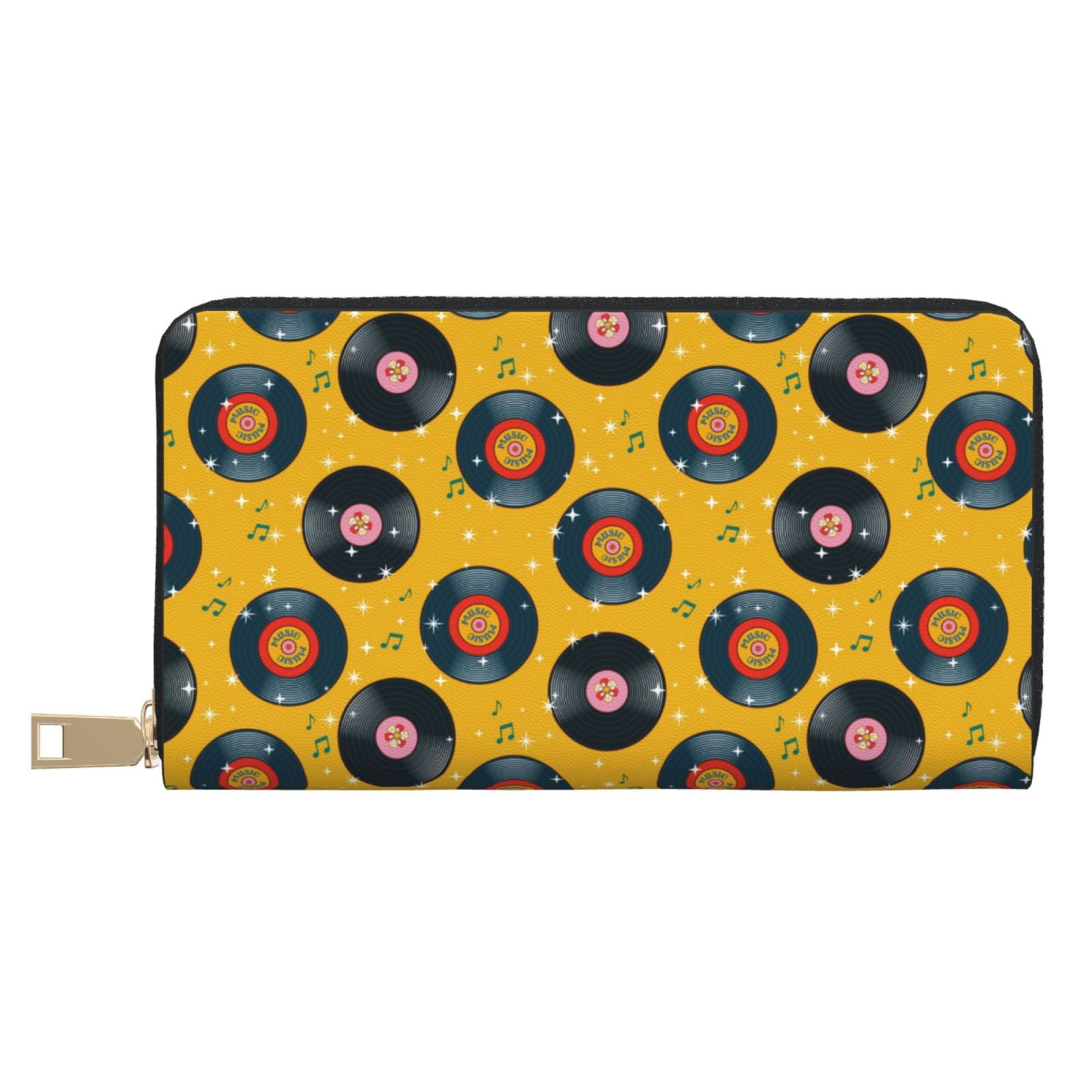 Wallets for Men With Money Clip, Retro Vinyl Records Mens Wallet With ...