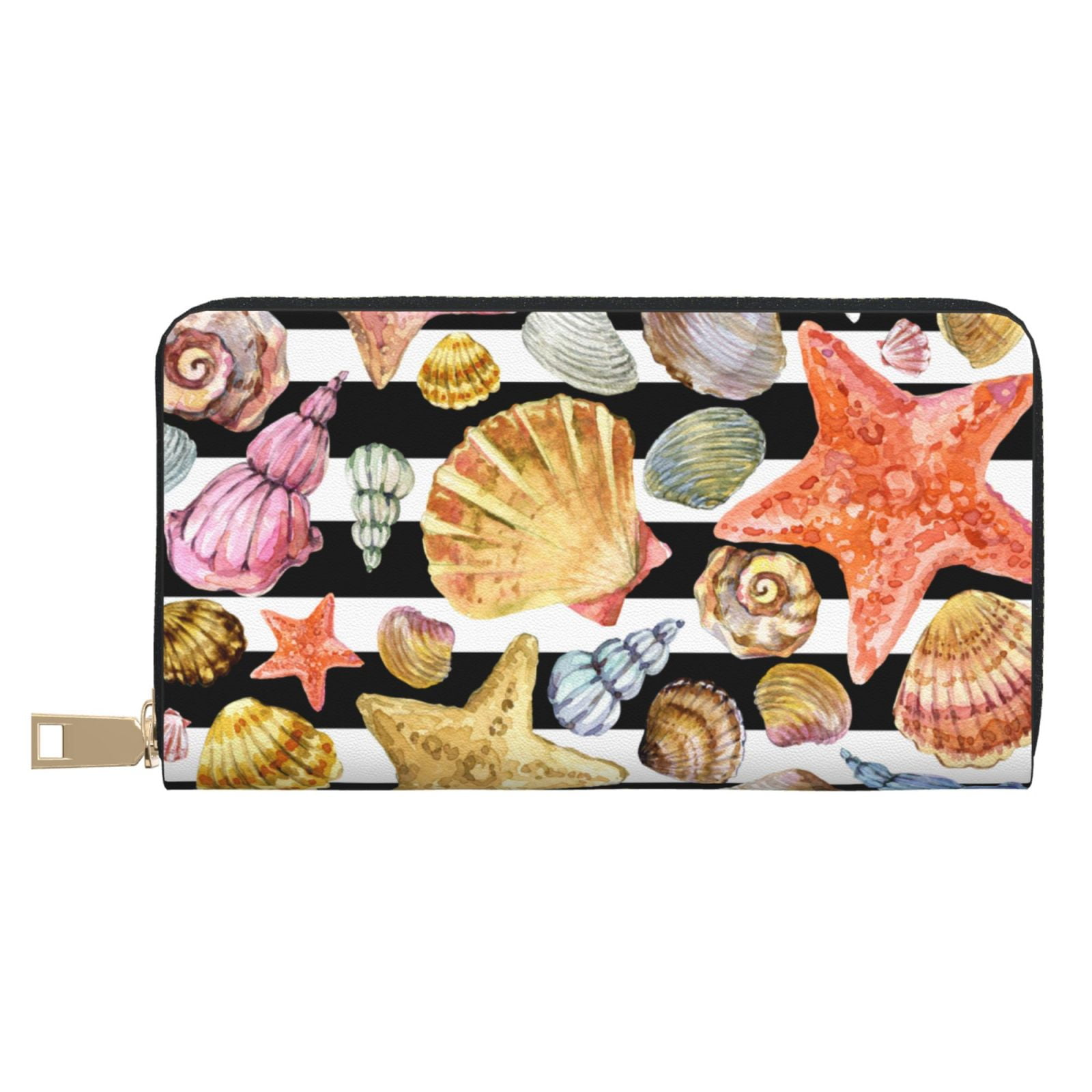 Wallets for Men With Money Clip, Sea Shell Mens Wallet With Credit Card ...