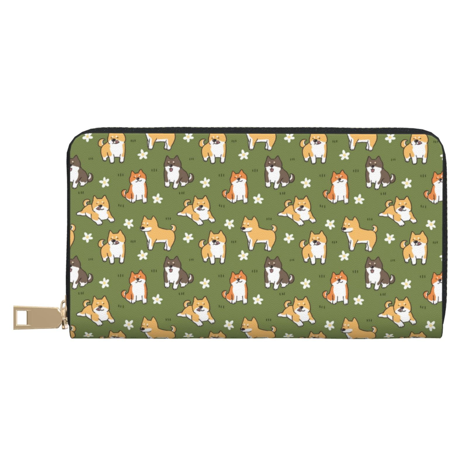 Wallets for Men With Money Clip, Shiba Inu Dog And Flower Mens Wallet ...