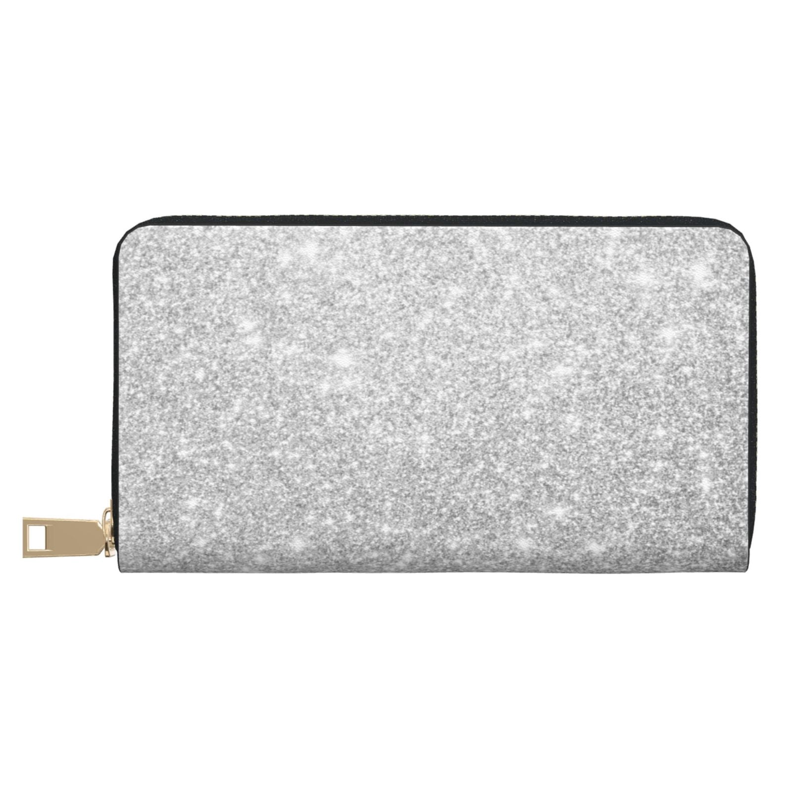 Wallets for Men With Money Clip, Silver Glitter Mens Wallet With Credit ...