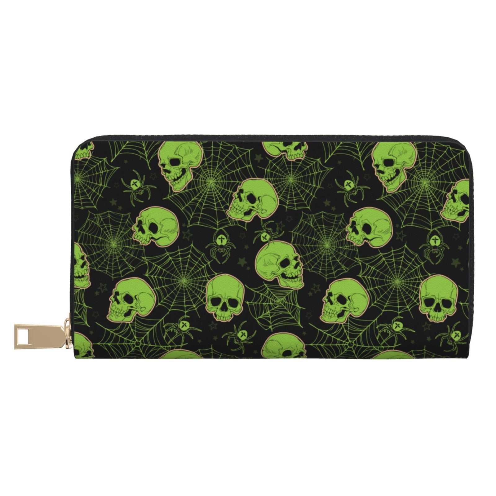 Wallets for Men With Money Clip, Skulls And Cobwebs Mens Wallet With ...