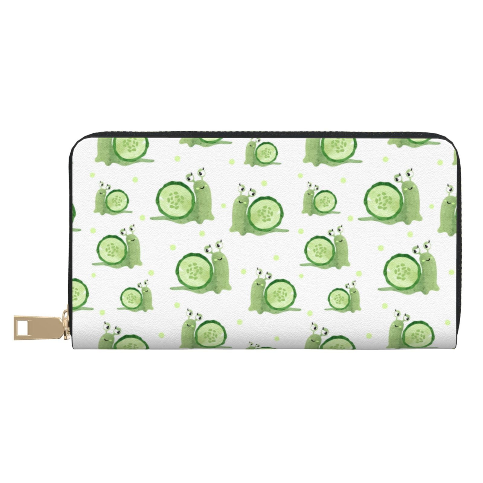 Wallets for Men With Money Clip, Snails cucumber slices Mens Wallet ...