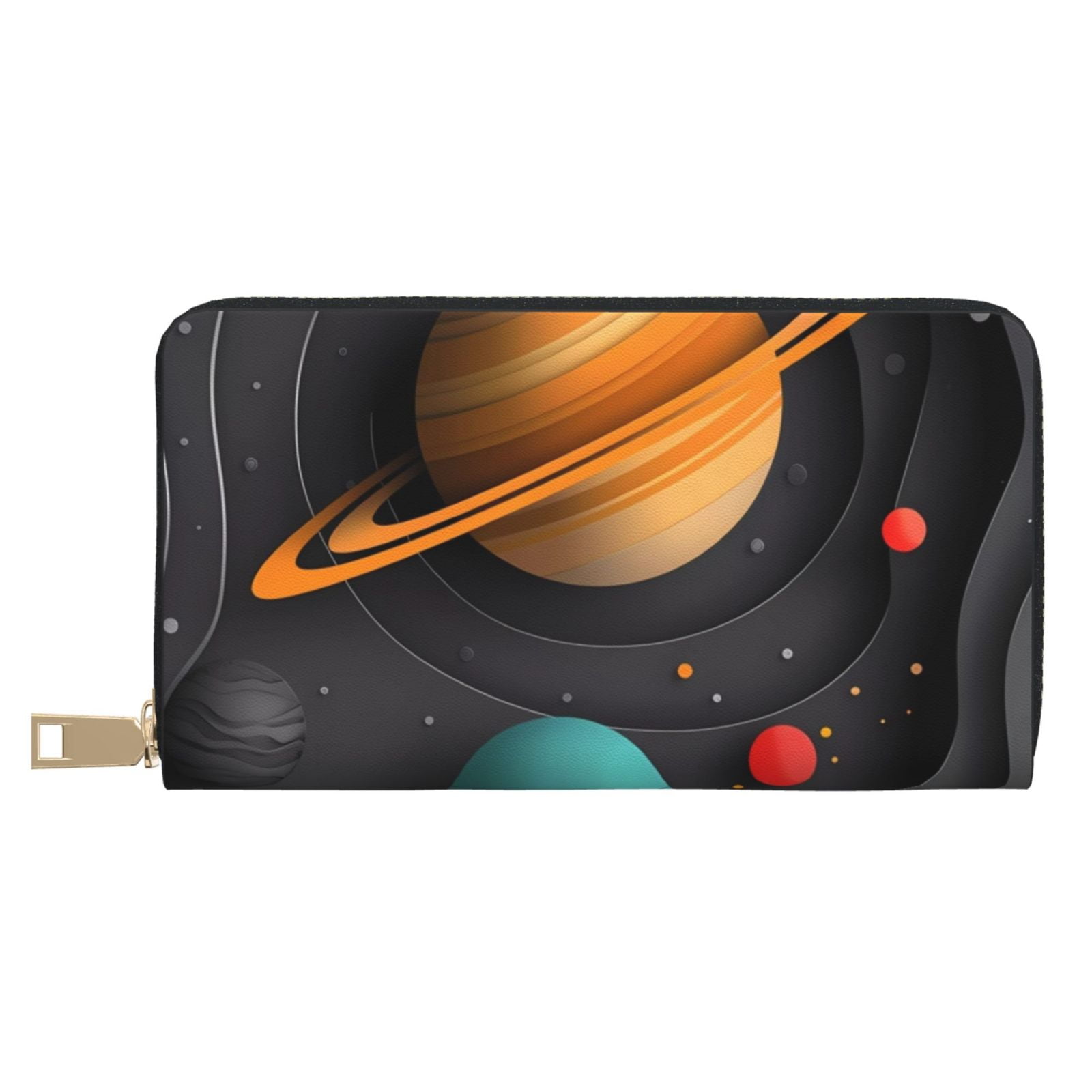 Wallets for Men With Money Clip, Solar System Paper Art Mens Wallet ...