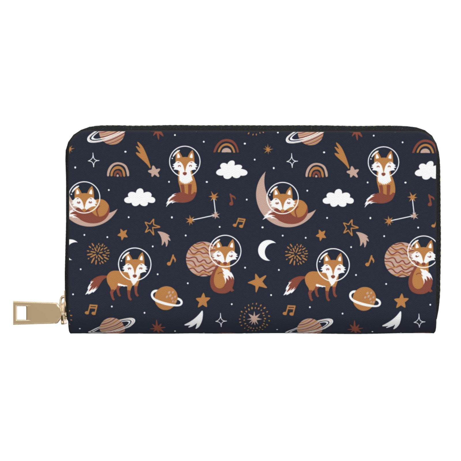 Wallets for Men With Money Clip, Space Music Fox Mens Wallet With ...