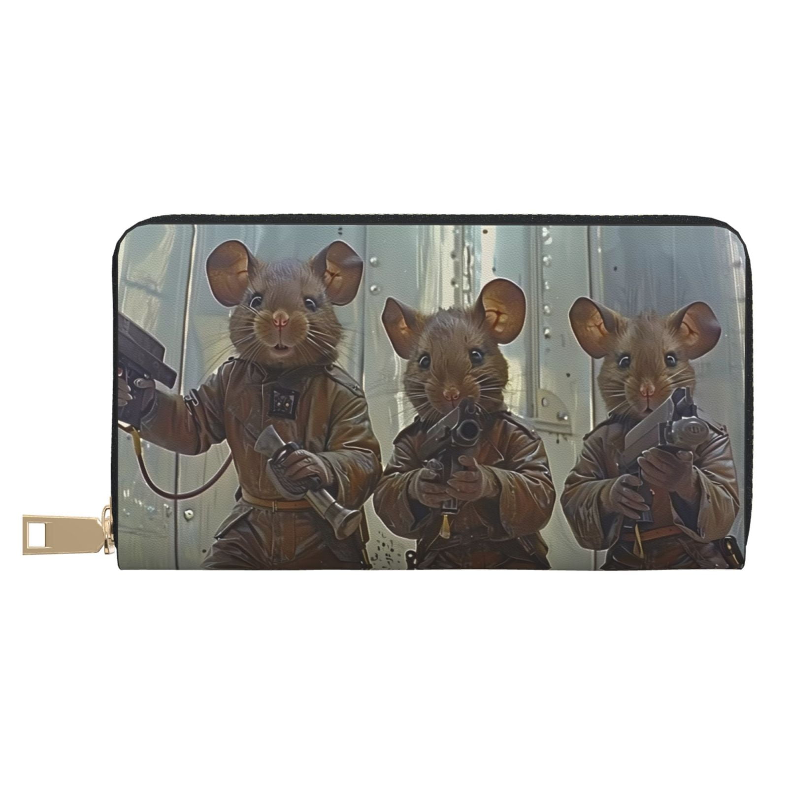 Wallets for Men With Money Clip, Steampunk Space Mice Warriors Mens ...