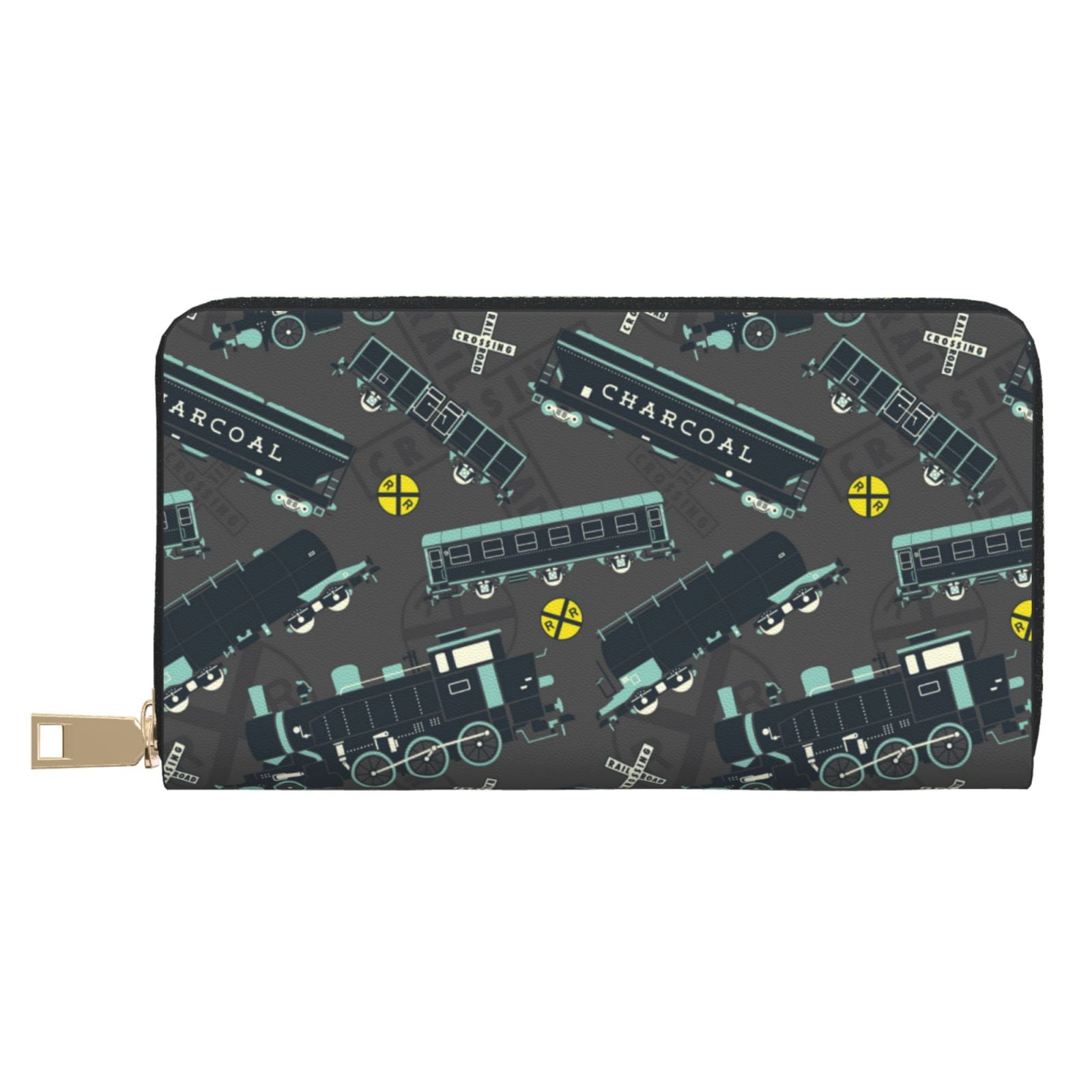 Wallets for Men With Money Clip, Train Pattern funny Mens Wallet With ...