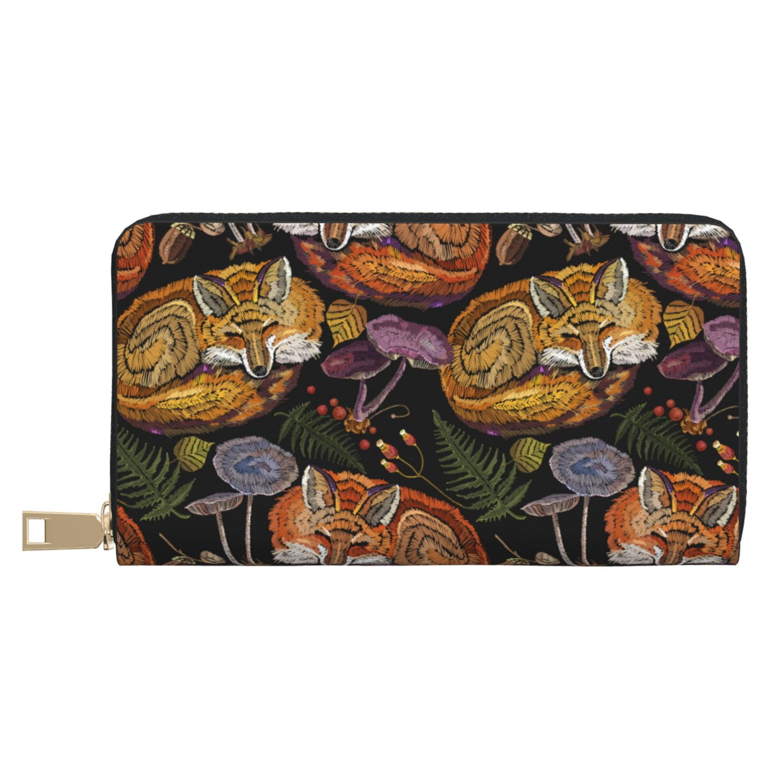 Wallets for Men With Money Clip, Tribal Fox Mushroom Mens Wallet With ...