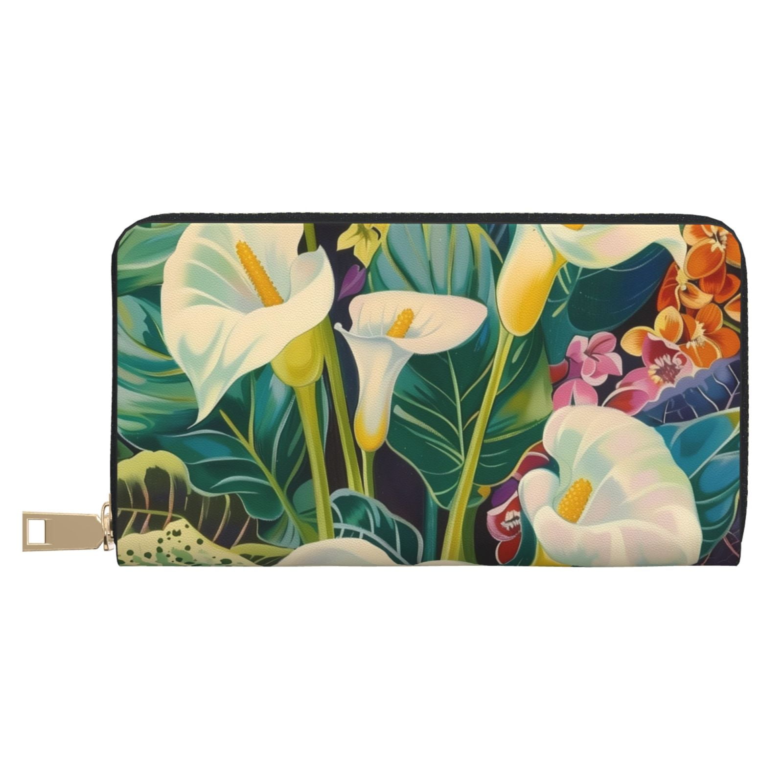 Wallets for Men With Money Clip, Tropical Floral Jungle Mens Wallet ...