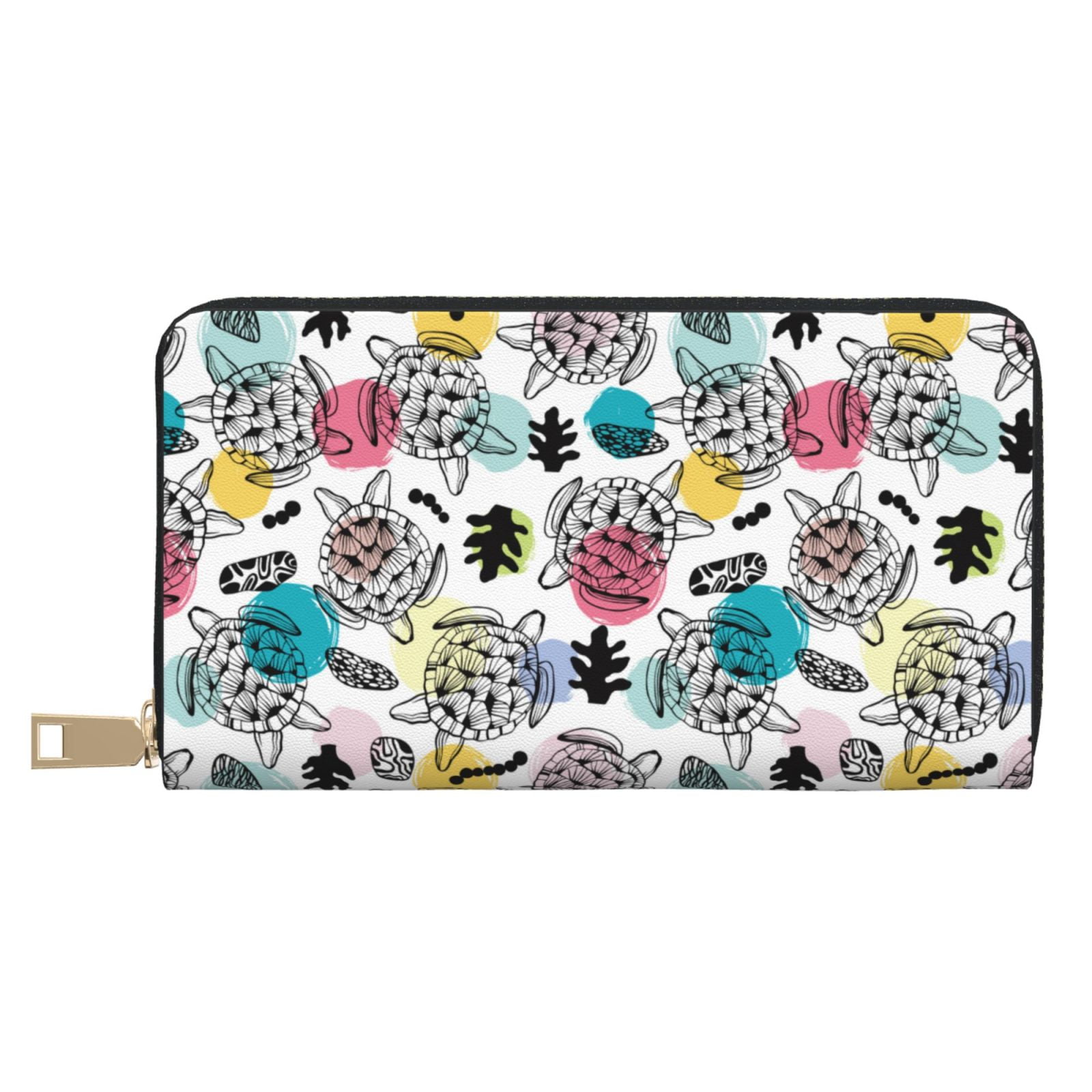 Wallets for Men With Money Clip, Turtle print D Mens Wallet With Credit ...