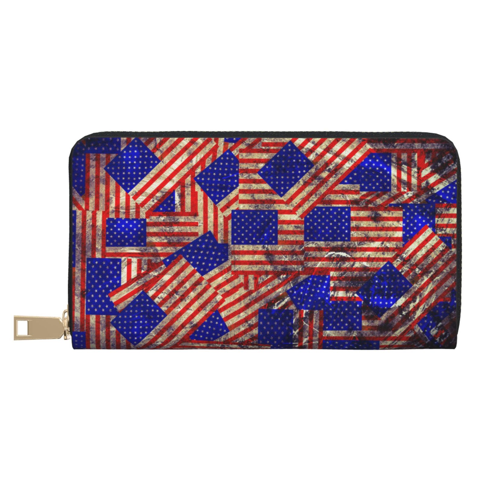 Wallets for Men With Money Clip, Vintage USA Flag Mens Wallet With ...
