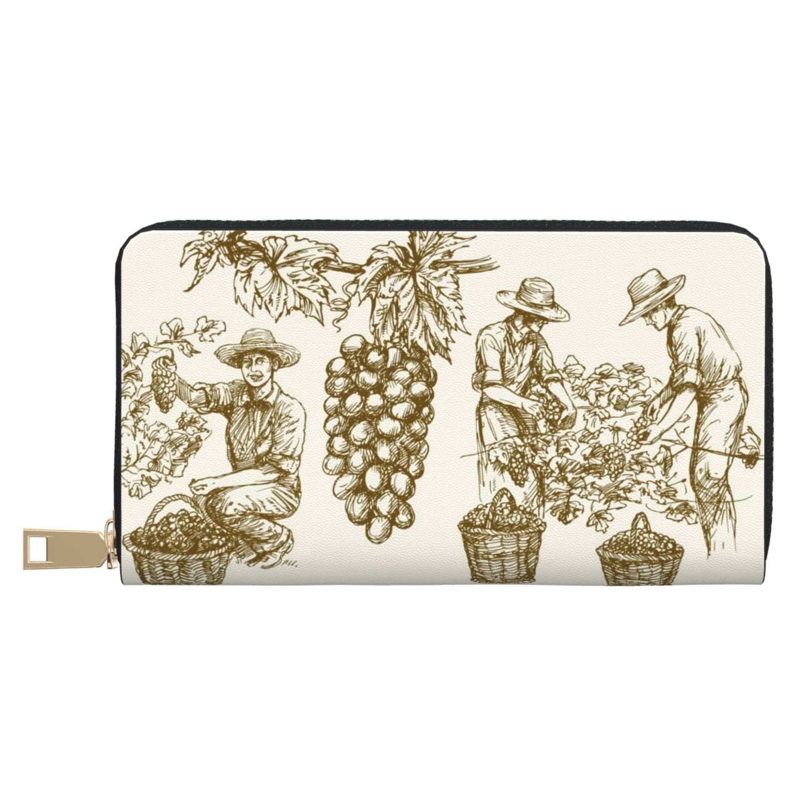 Wallets for Men With Money Clip, Workers Cutting Grapes From Vineyard ...