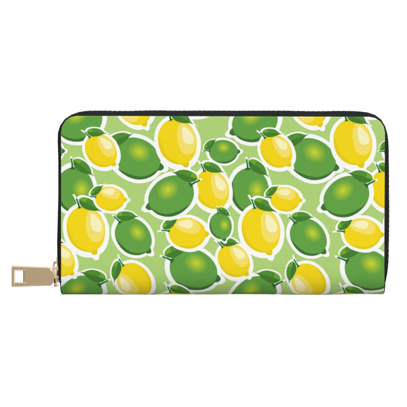 Wallets for Men With Money Clip, cartoon green yellow Lemon Mens Wallet ...