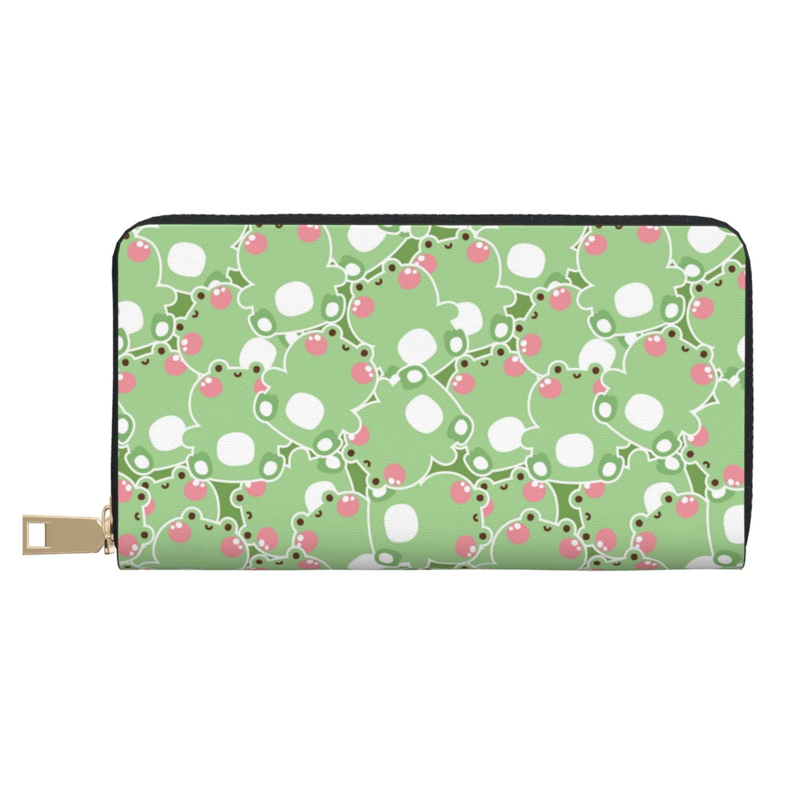 Wallets for Men With Money Clip, cute frog green funny Mens Wallet With ...