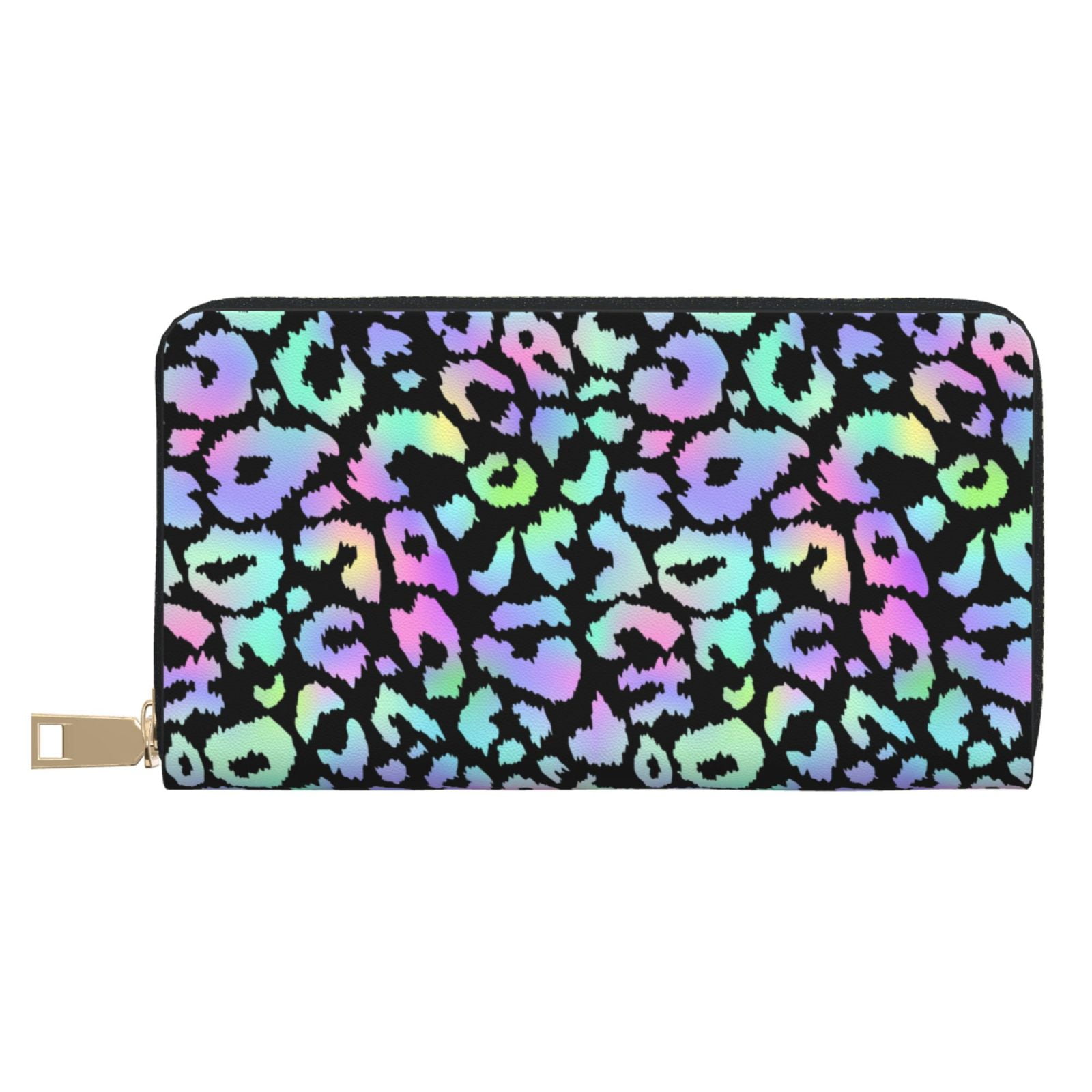 Wallets for Men With Money Clip, rainbow Trendy Leopard fashion Mens ...