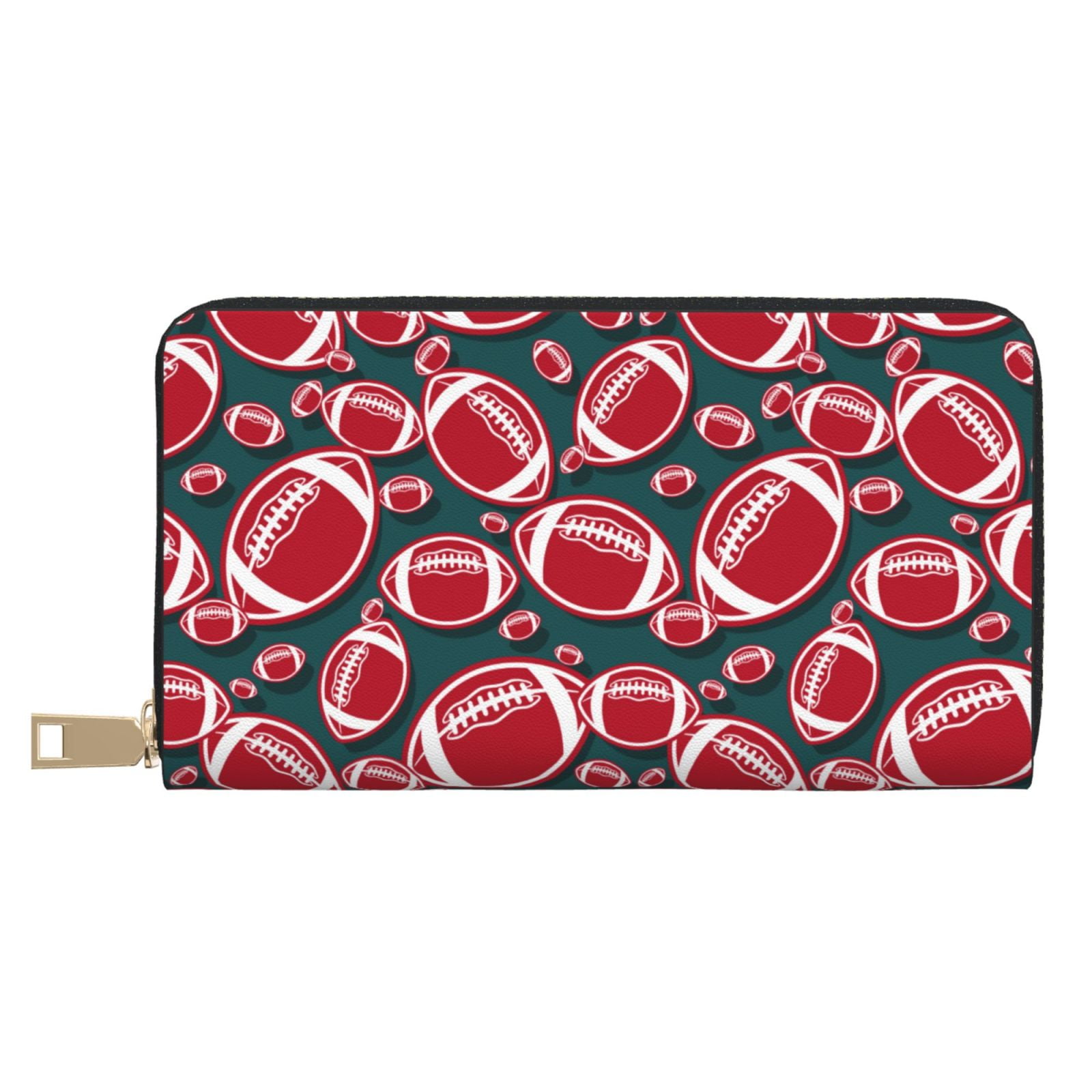 Wallets for Men With Money Clip, red American football Rugby Mens ...