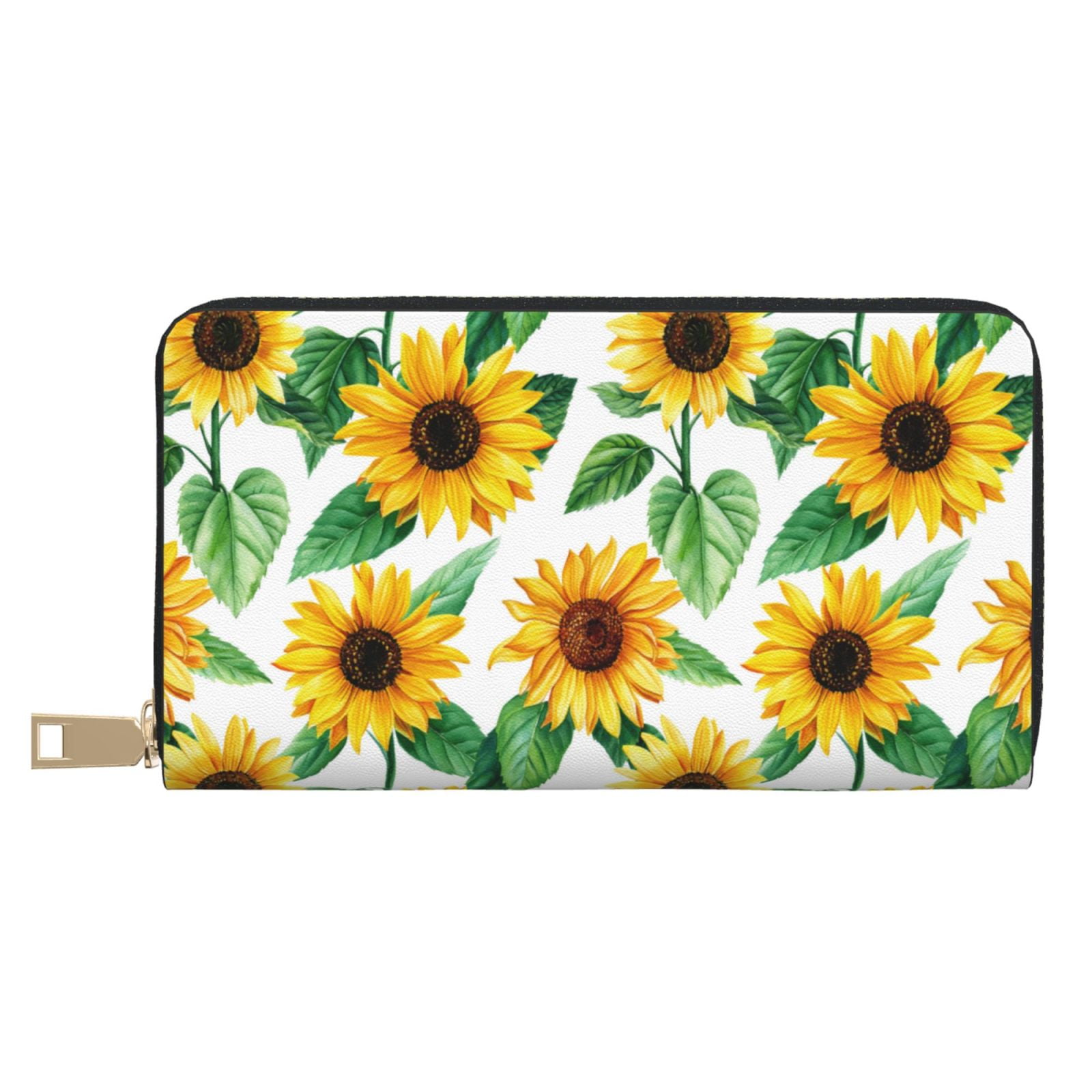 Wallets for Men With Money Clip, sunflowers leaf cute Aesthetic Mens ...