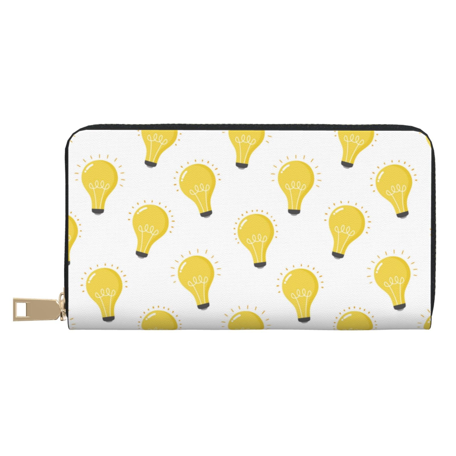Wallets for Men With Money Clip, yellow Light Bulb Print Mens Wallet With Credit Card Holder ...
