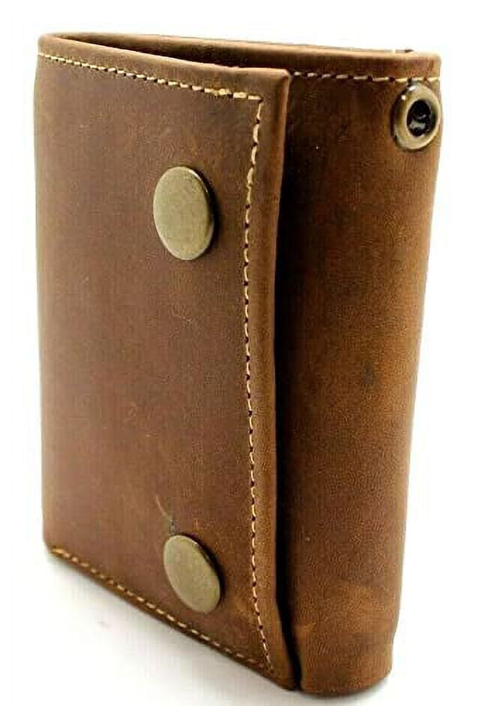 Wallets for Mens Leather RFID Safe Trifold Wallet Vintage Brown with ...