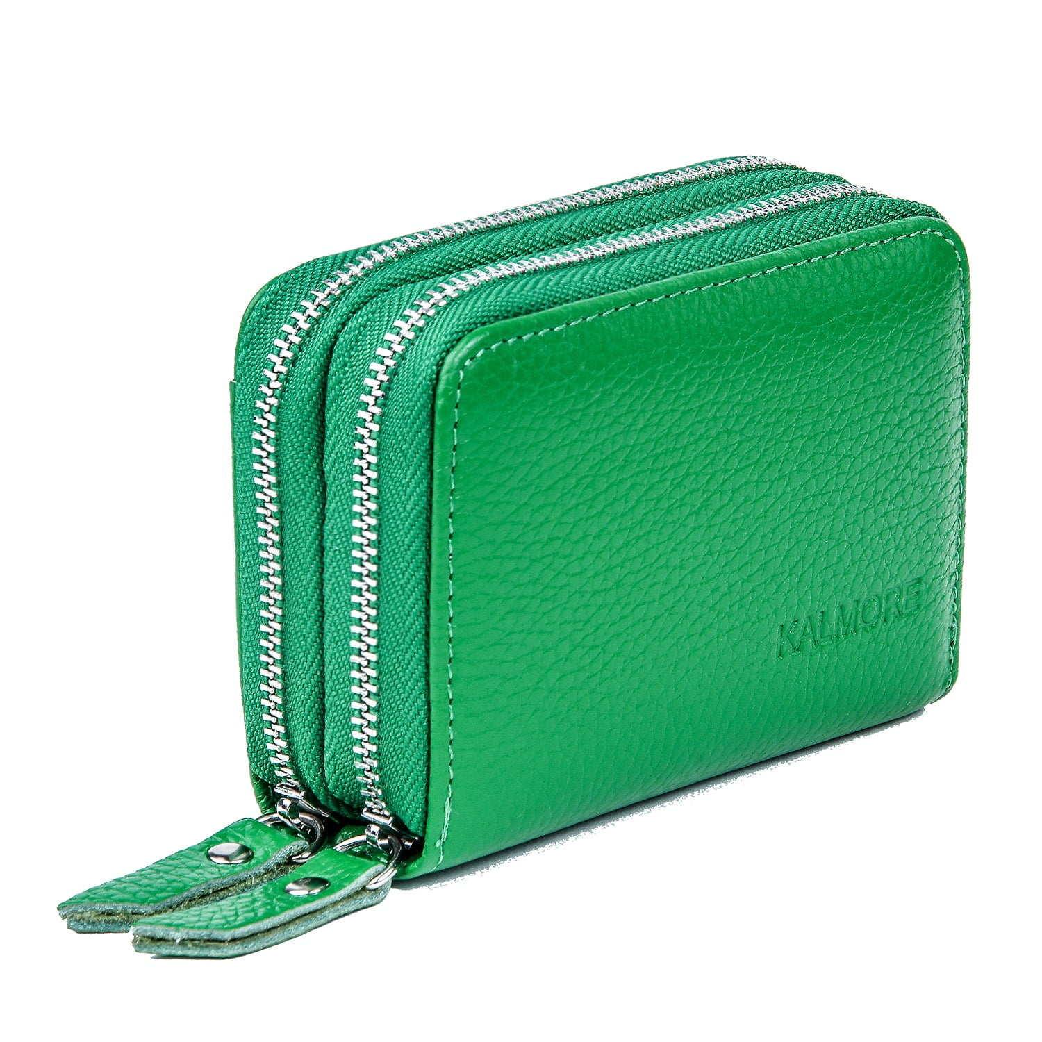 KALMORE Women's Wallet, Genuine Leather, RFID Blocking, Double Zipper ...