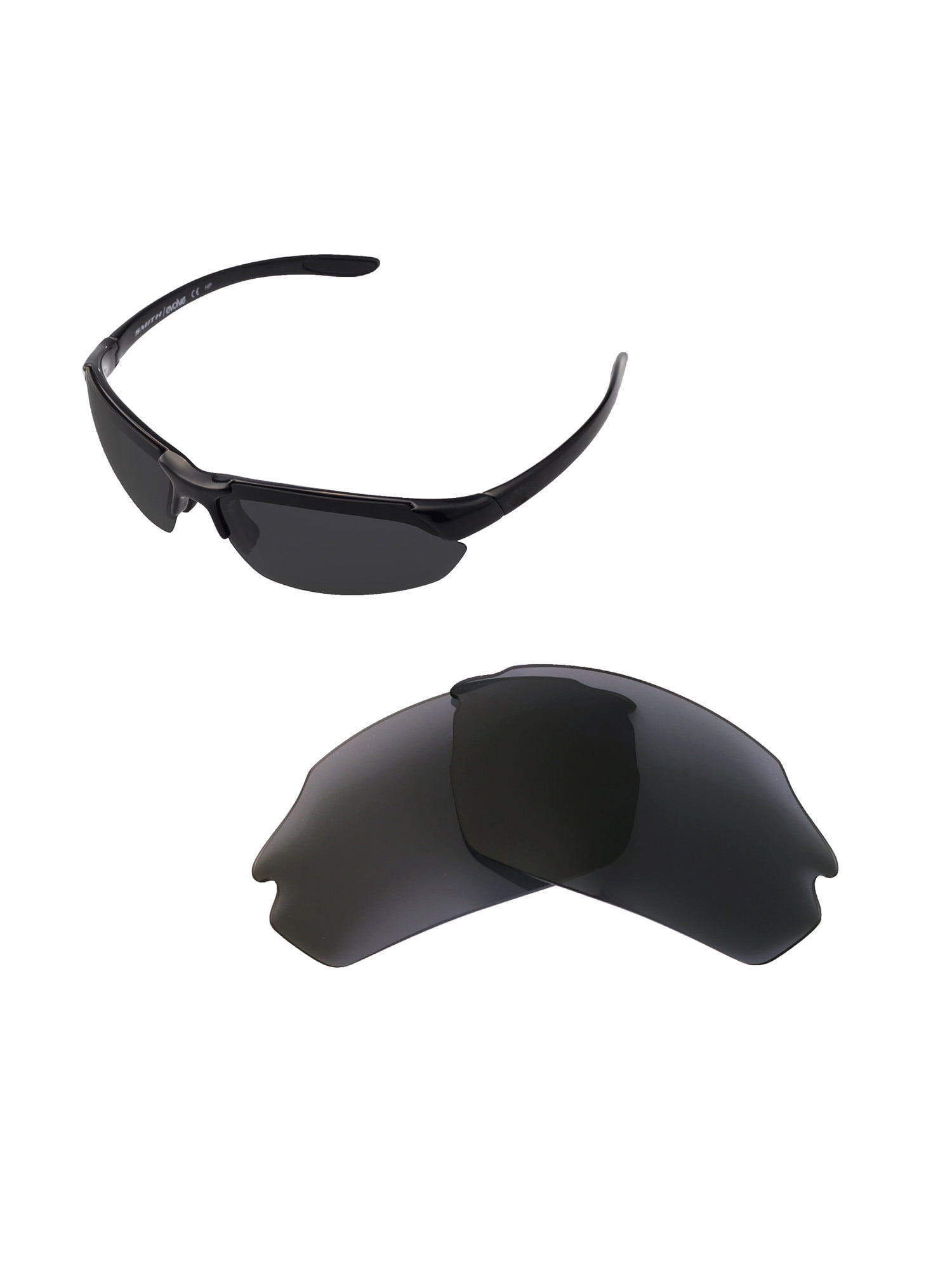 Walleva Black ISARC Polarized Replacement Lenses for Smith Parallel Max ...