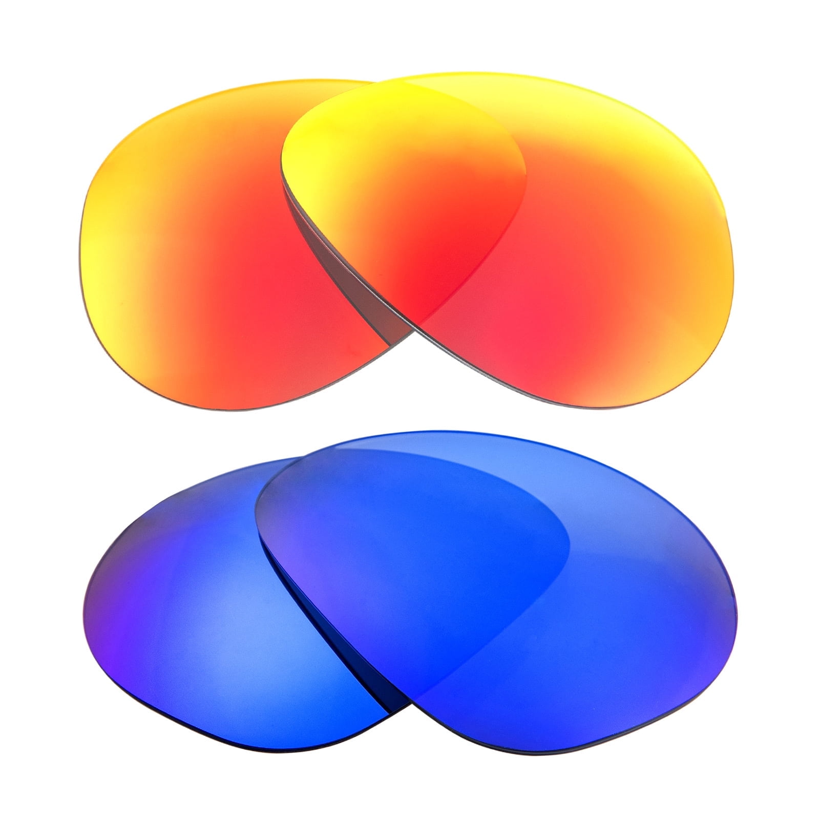Walleva Polarized Fire Red + Ice Blue Replacement Lenses For Costa Del ...